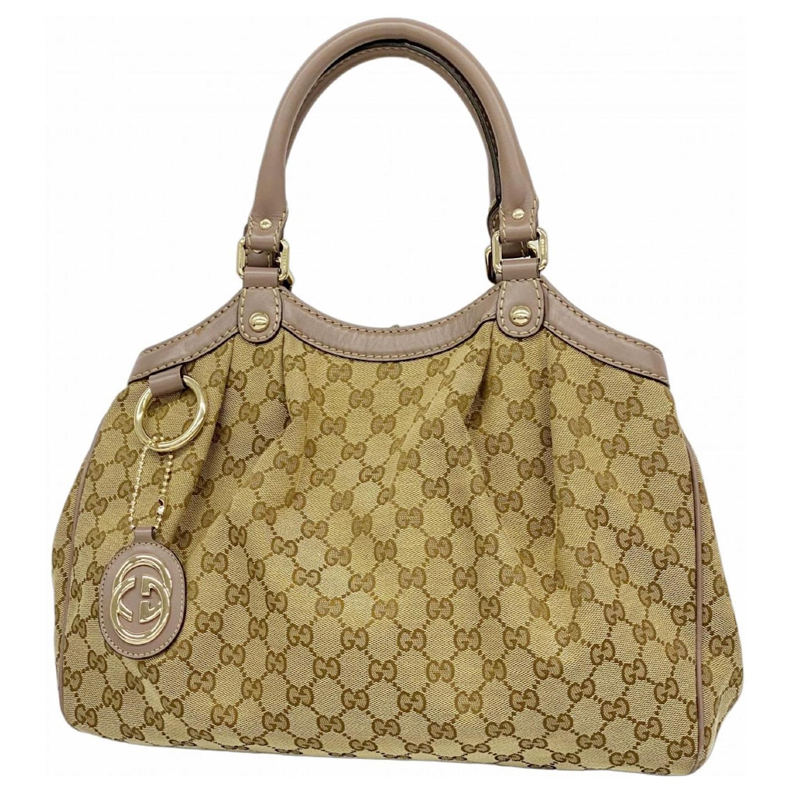 Gucci GG Canvas Sukey Handbag Brown Cloth ref.2588218 - Joli Closet