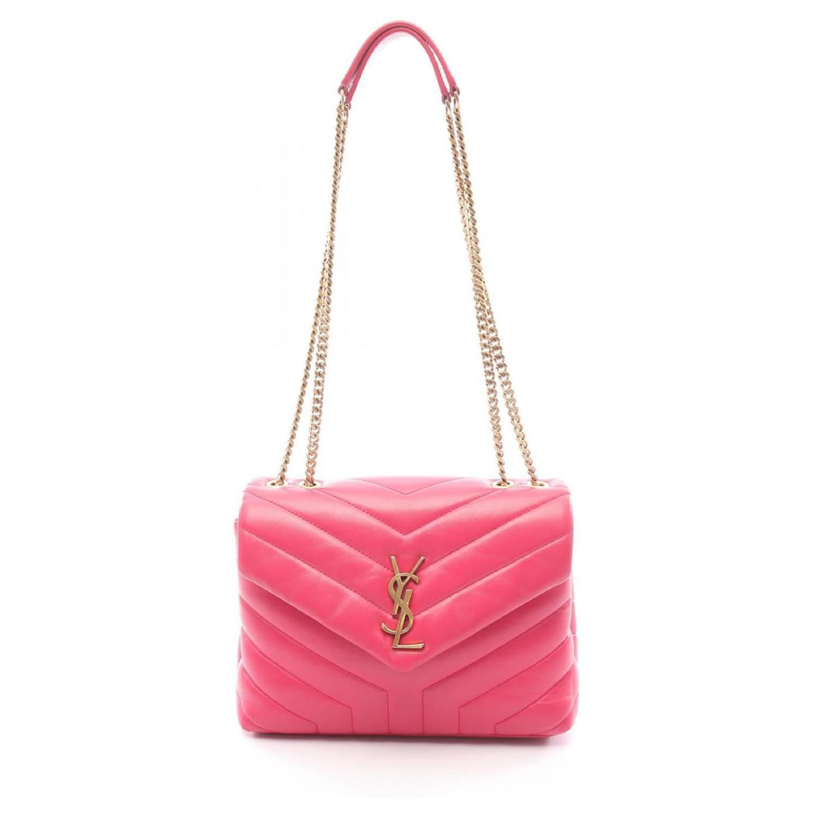 Yves Saint Laurent Paris Lulu Small Shoulder Bag Pink Leather ref ...