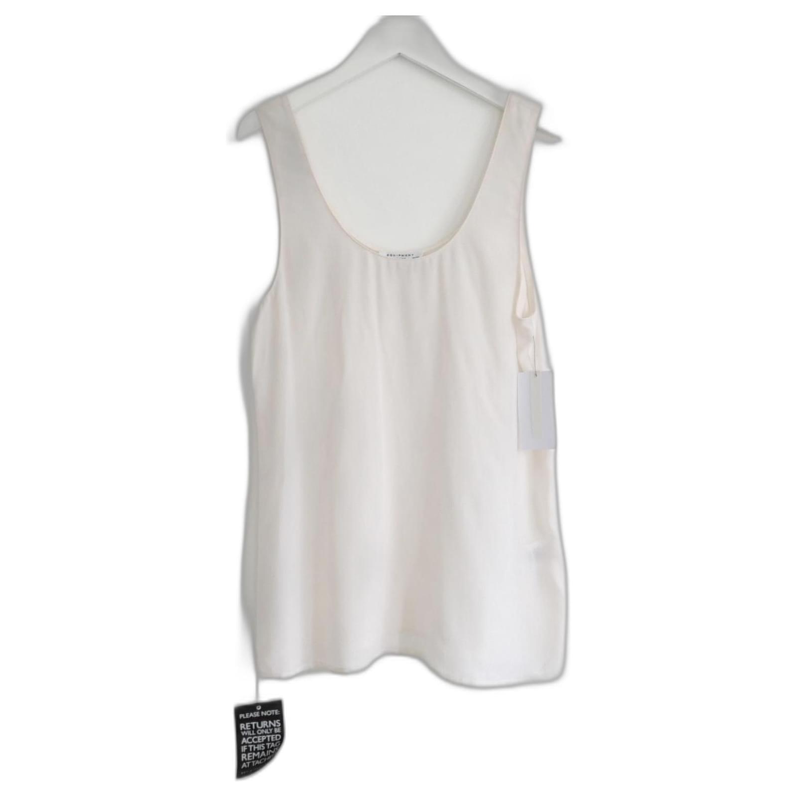 Equipment Kaylen Cream Washed Silk Tank Vest Top ref.2589164 - Joli Closet