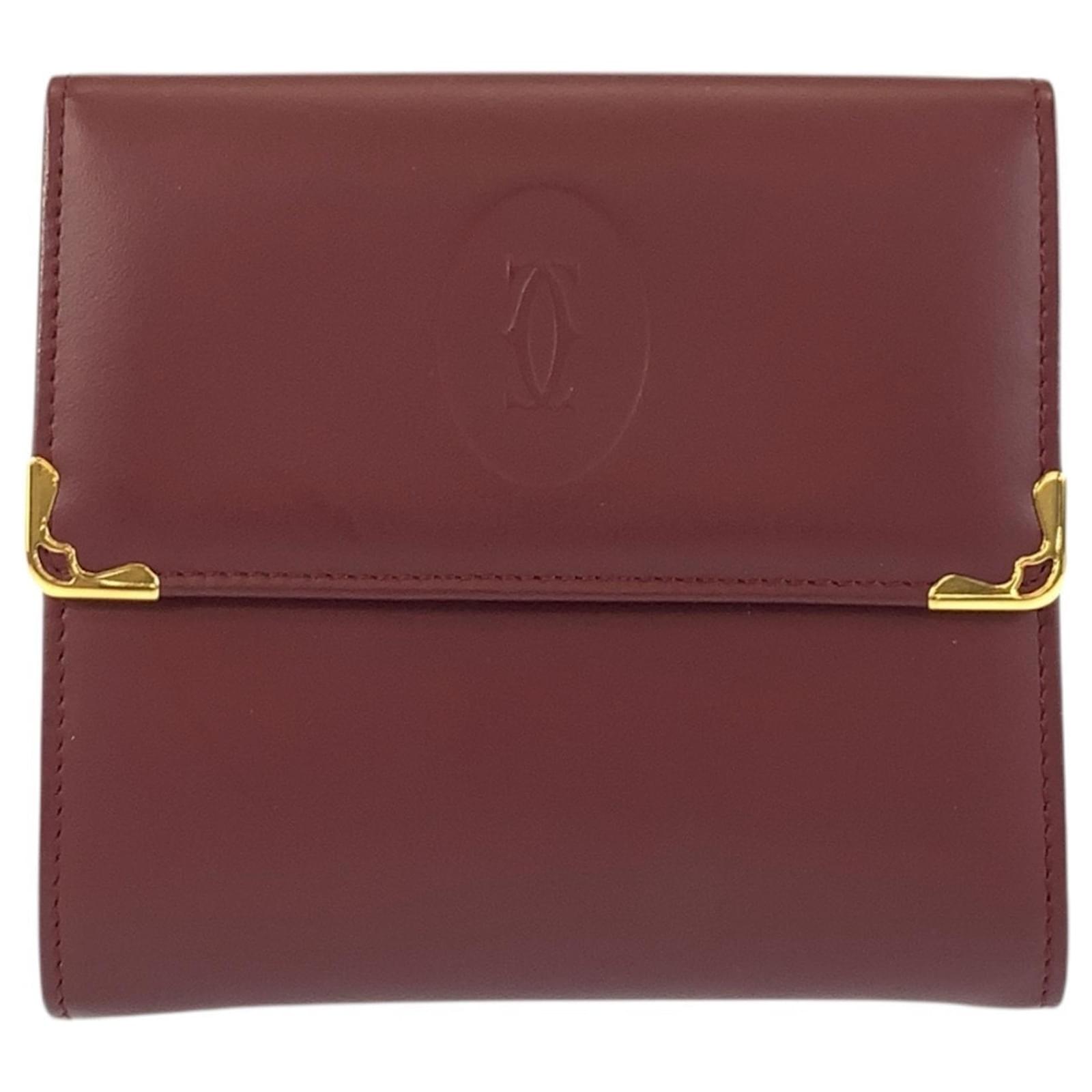 Cartier Must Line Bordeaux Leather Wallet Dark red ref.JC2589783 (Sold ...