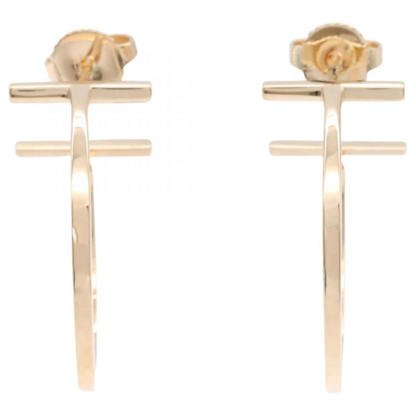 Tiffany & Co. T Hoop Earrings in 18K Pink Gold Golden ref.2590360 ...