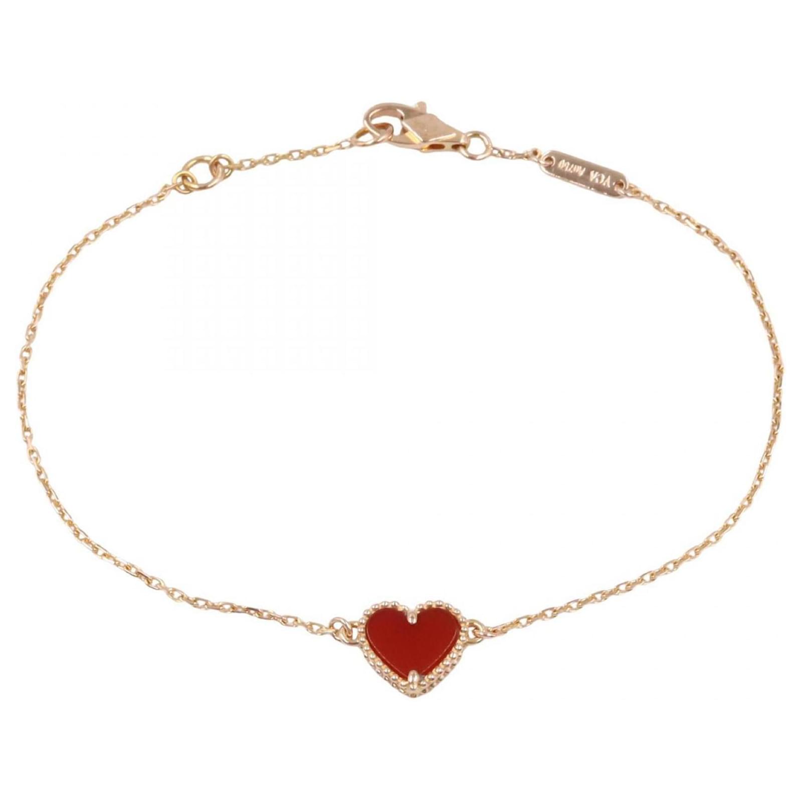 Van Cleef & Arpels Sweet Heart Carnelian Bracelet Pink ref.2590912 ...