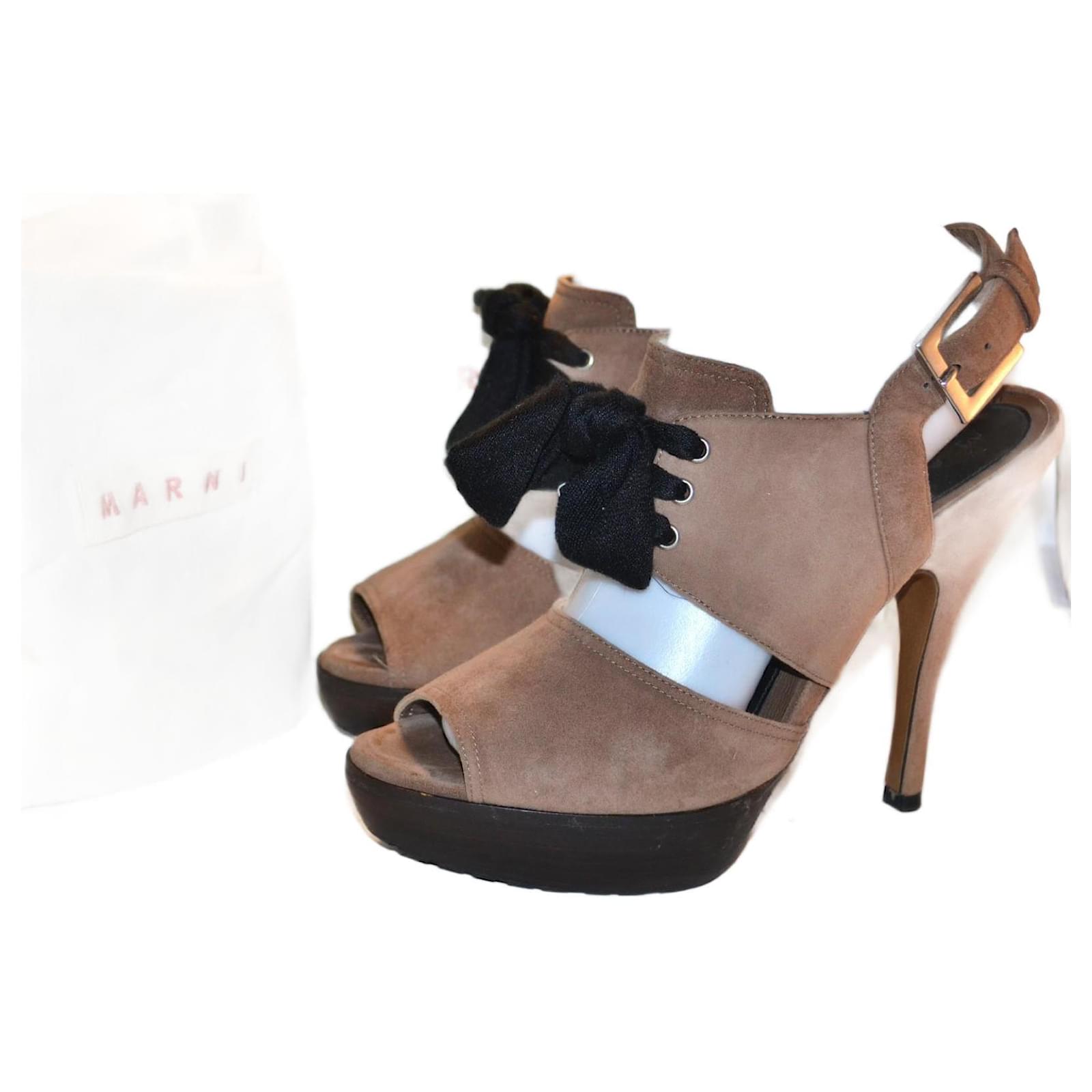 Marni sandals Brown Deerskin ref.2593037 - Joli Closet