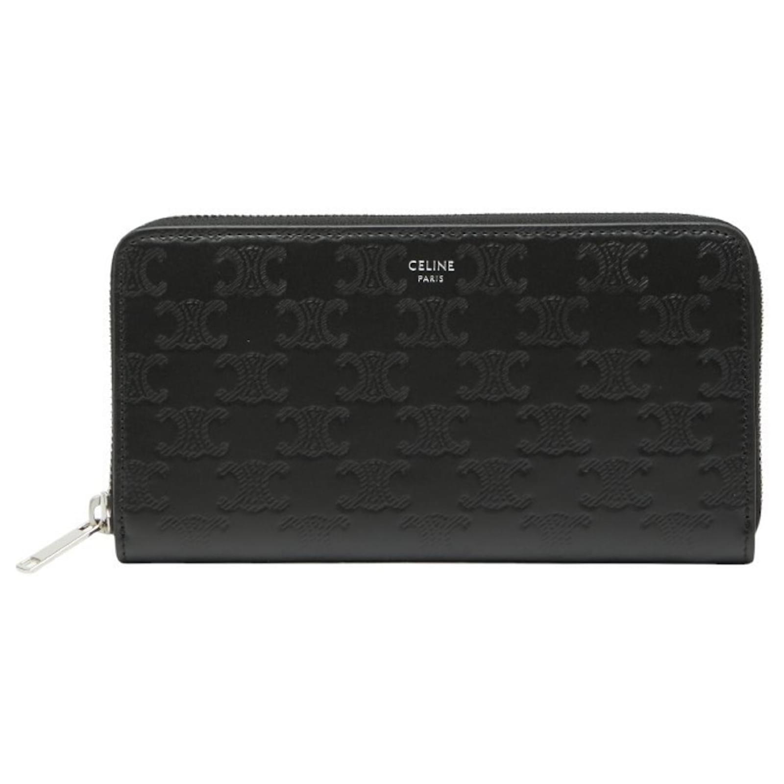 Céline Celine Triomphe Long Wallet in Black Leather ref.2593452 - Joli ...