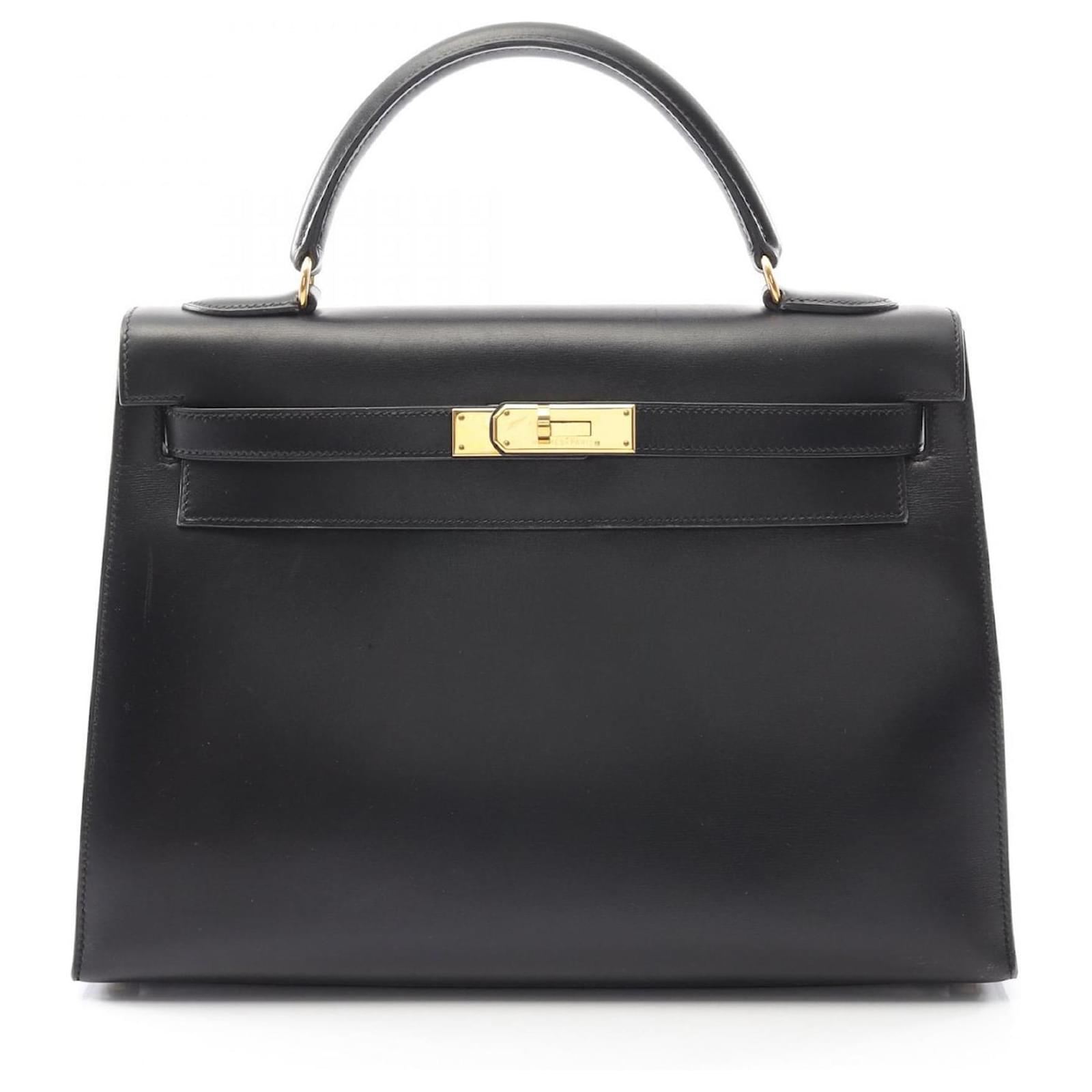 Hermès Hermes Kelly 32 Handbag in Black Calfskin Pony-style calfskin ...