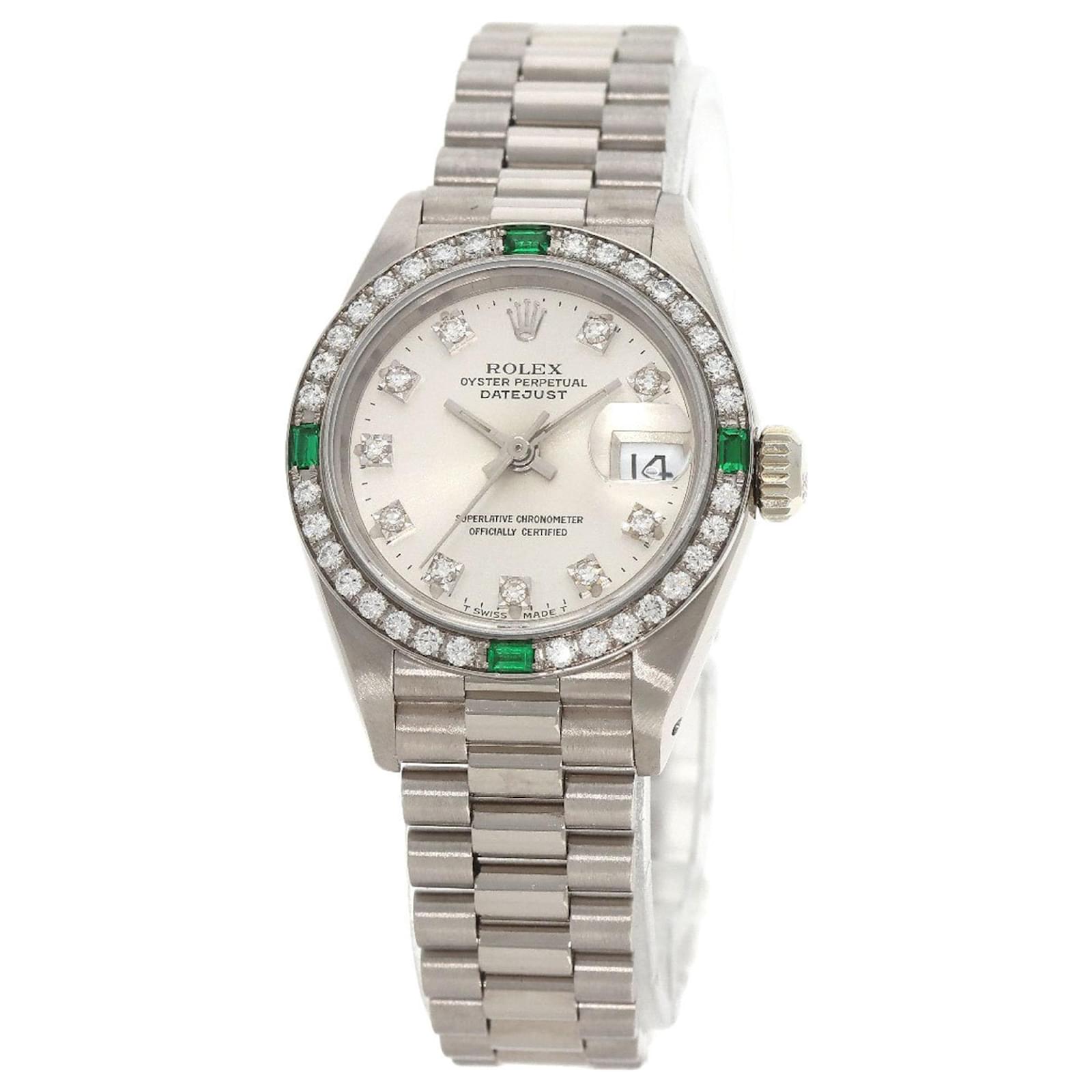 Rolex Datejust Diamond and Emerald Watch ref.2594377 - Joli Closet