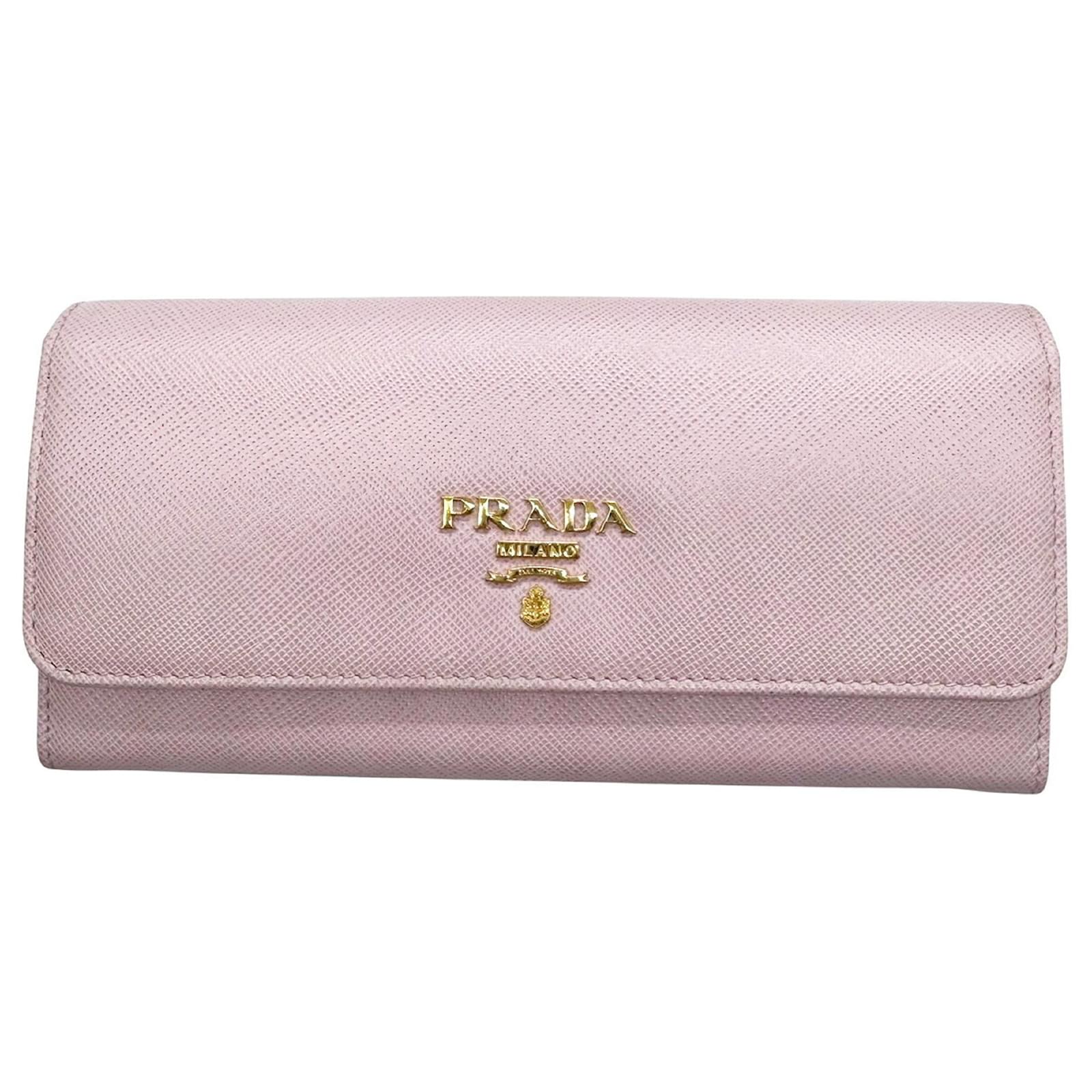 Prada Saffiano Pink Long Wallet Leather ref.2595045 - Joli Closet