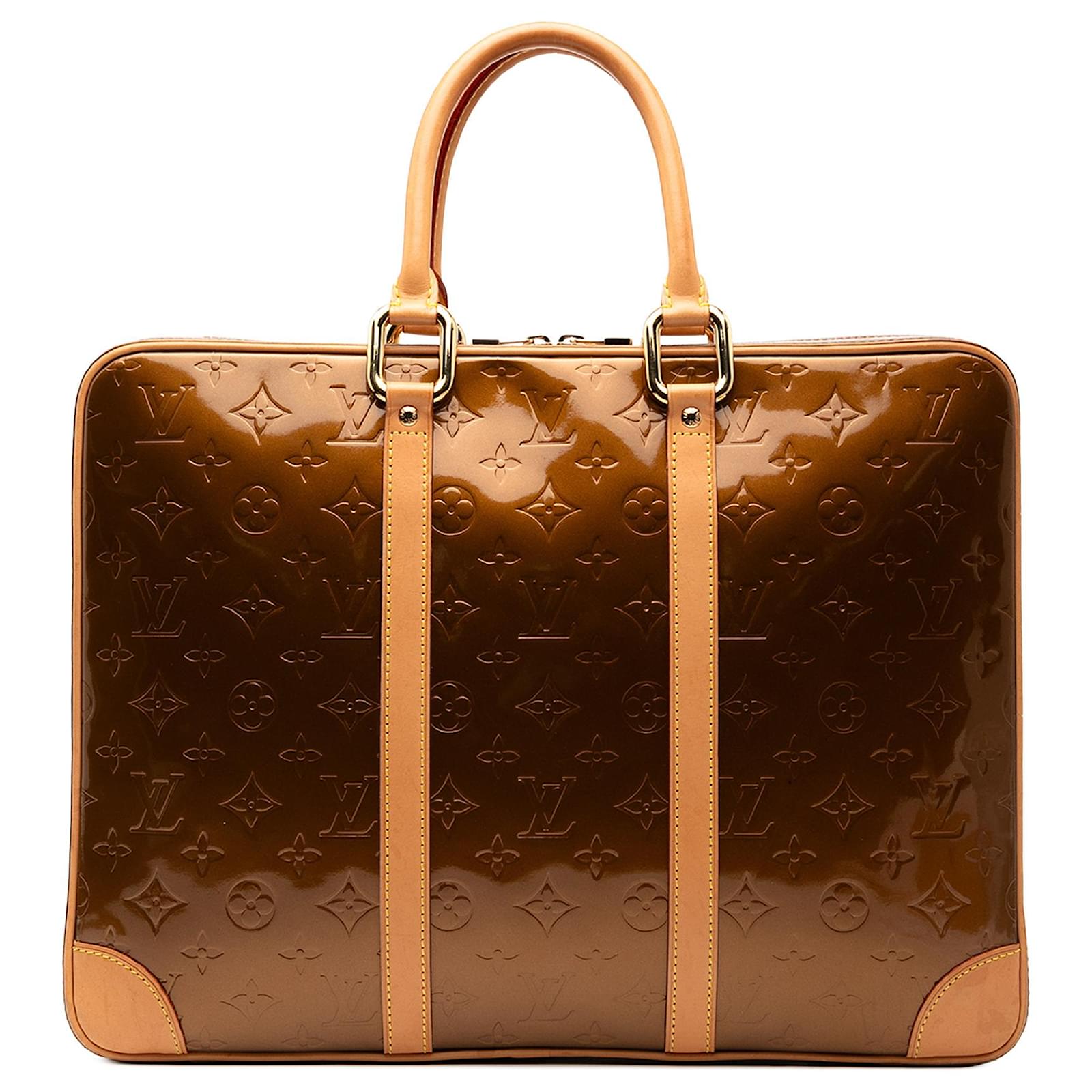 Louis Vuitton Brown Monogram Vernis Van Damme Bronze Leather ref ...