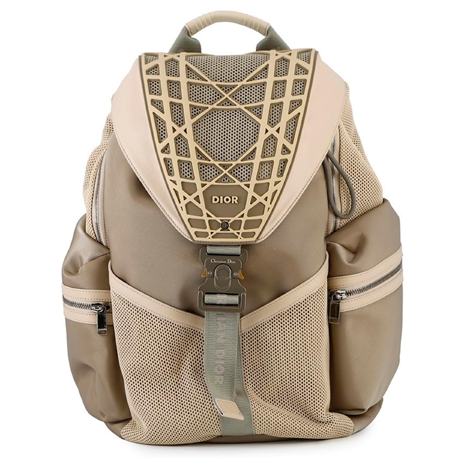 Christian Dior Cobra Nylon Mesh Backpack Beige Khaki ref.2596771 - Joli ...