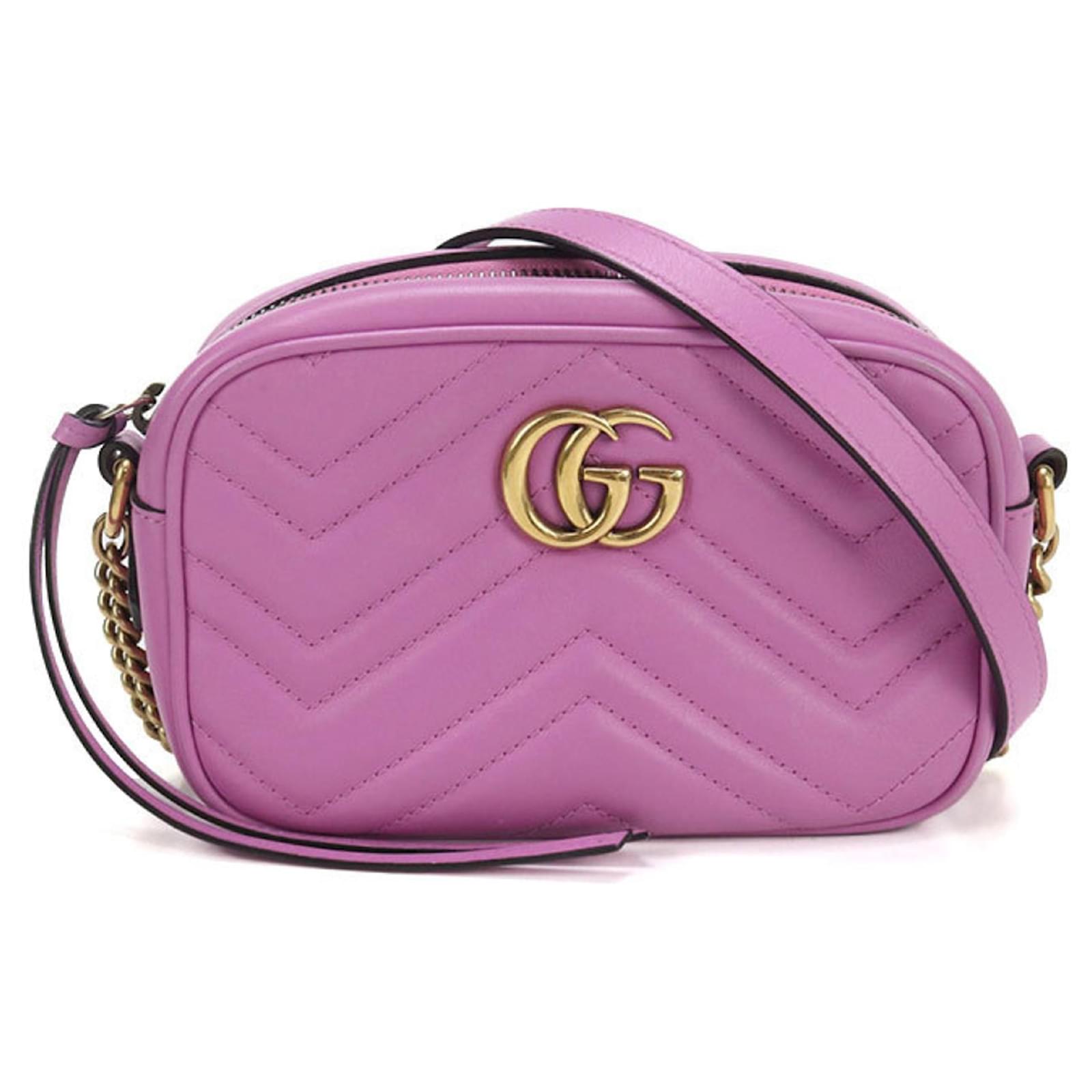 Gucci GG Marmont Mini Camera Bag Pink Leather ref.2597366 - Joli Closet