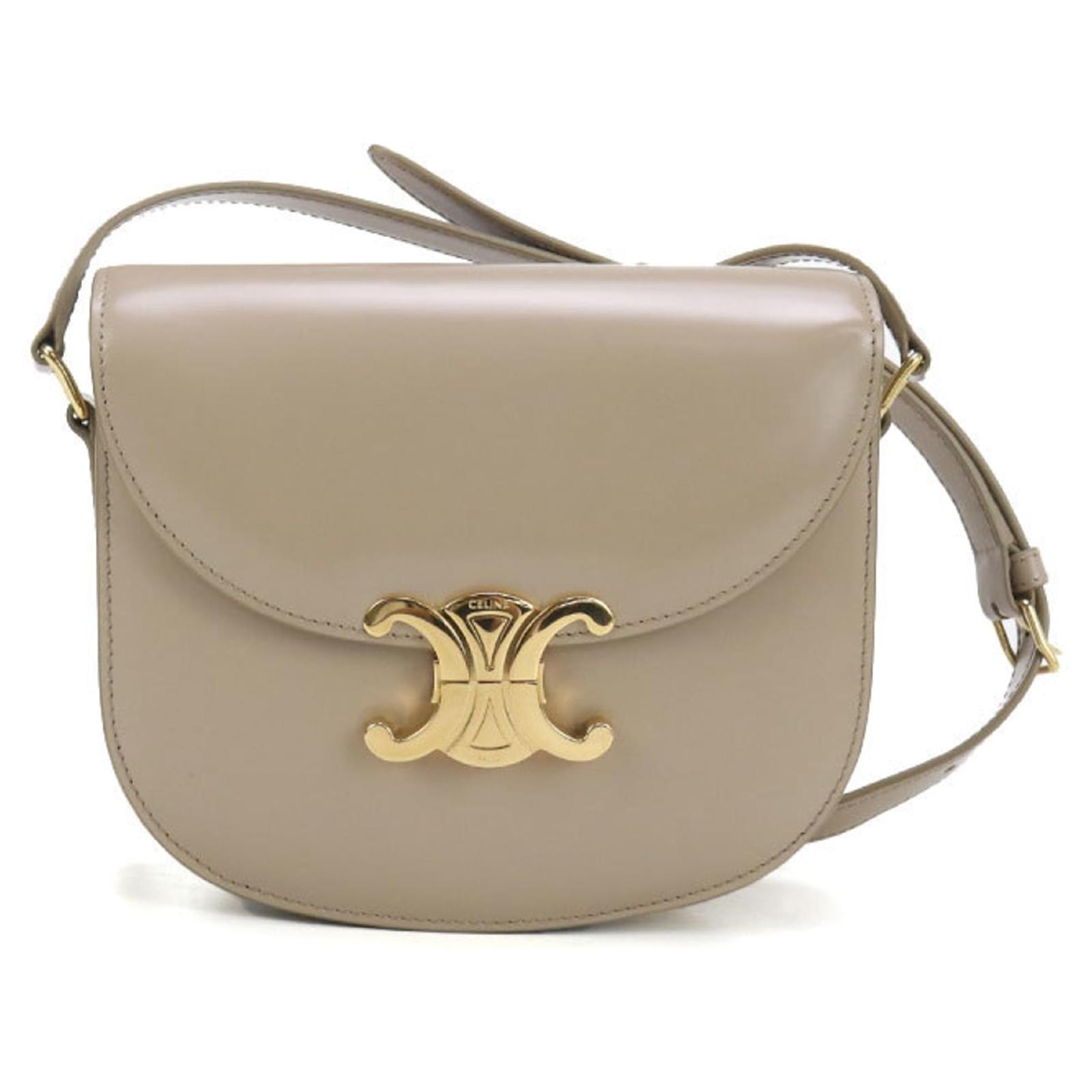 Céline Celine Triomphe Crossbody Shoulder Bag Beige Leather ref.2597373 ...