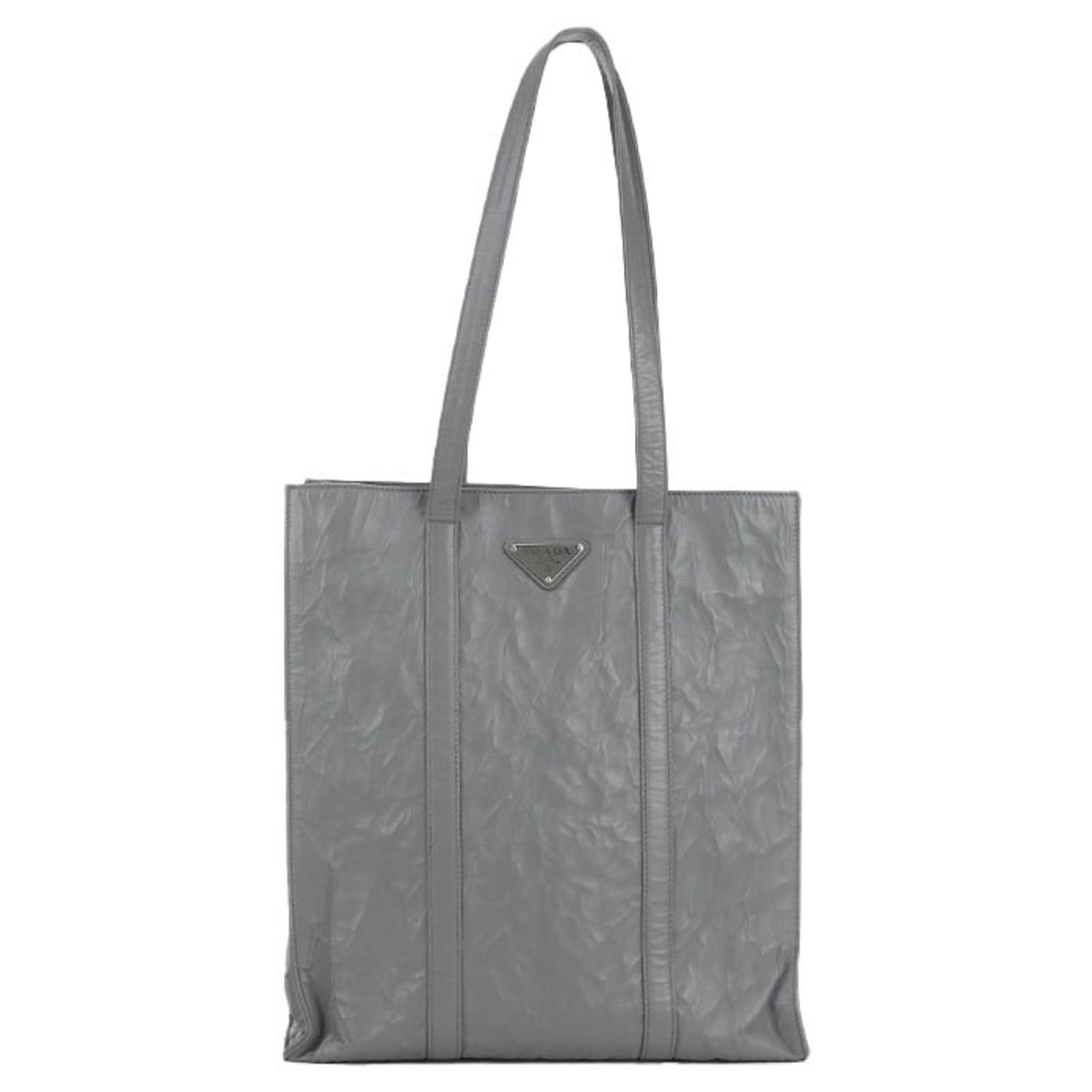 Prada Gray Leather Tote Bag Brown ref.2598124 - Joli Closet