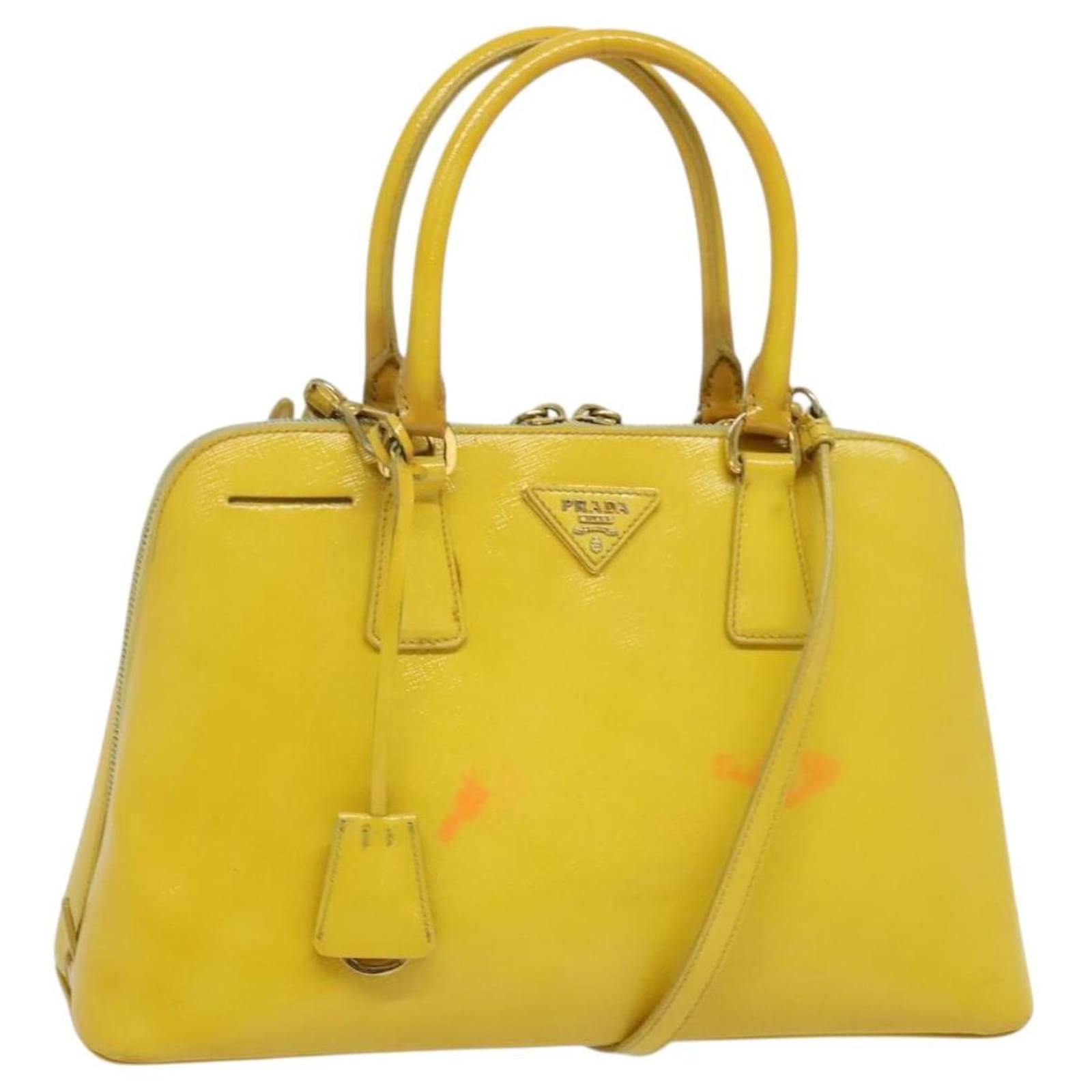 Prada Promenade Bag Vernice Saffiano Leather Medium Yellow ref.2598258 ...