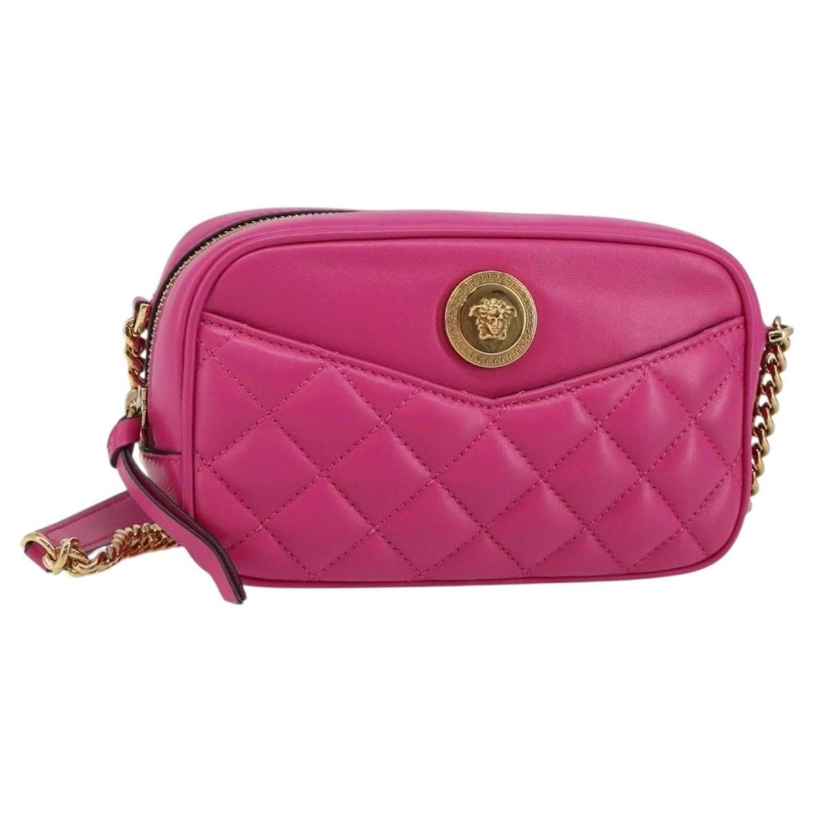 Versace Medusa Icon Front Slip Pocket Camera Bag Quilted Leather Small ...