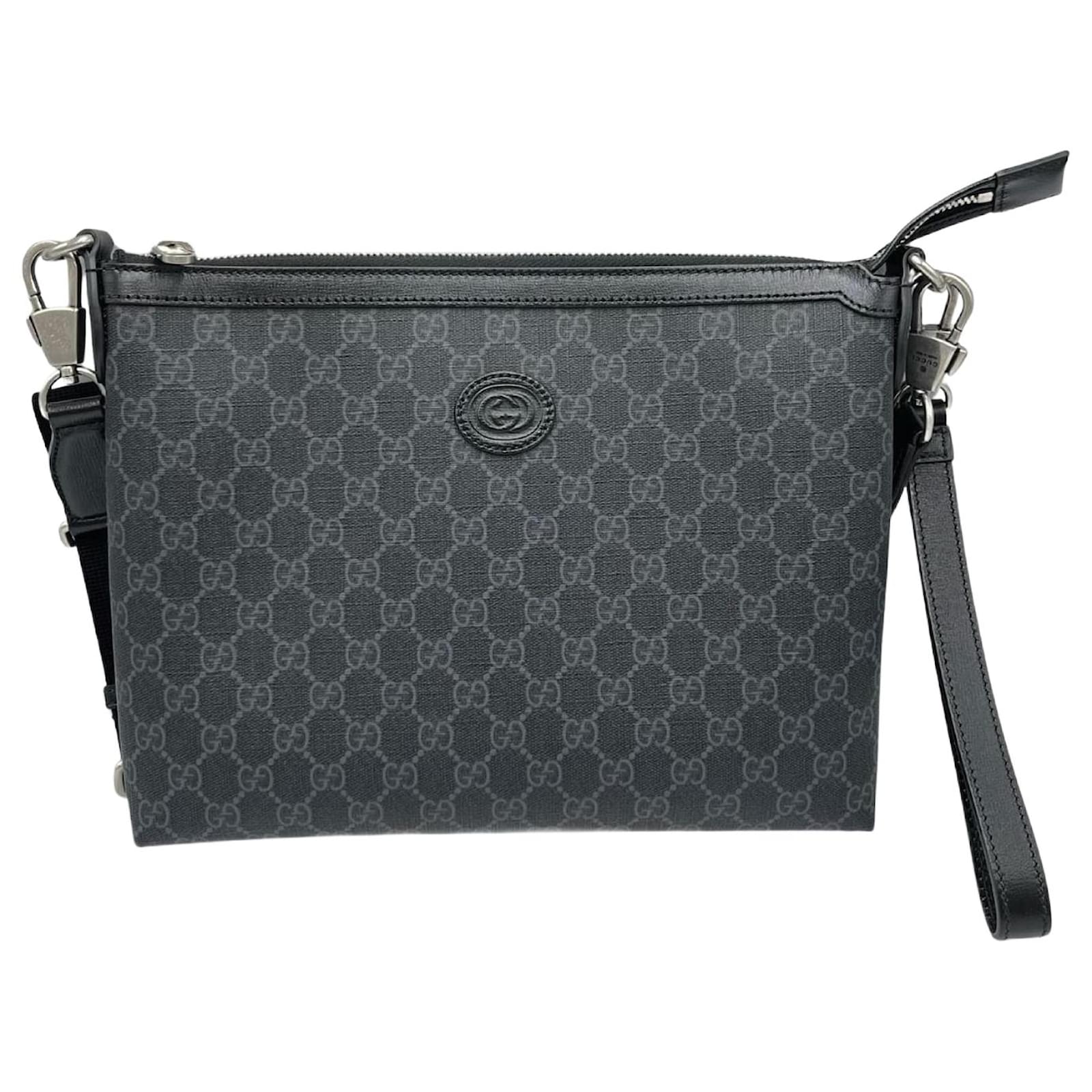 Gucci Interlocking G Messenger Bag Black Cloth ref.2598677 - Joli Closet