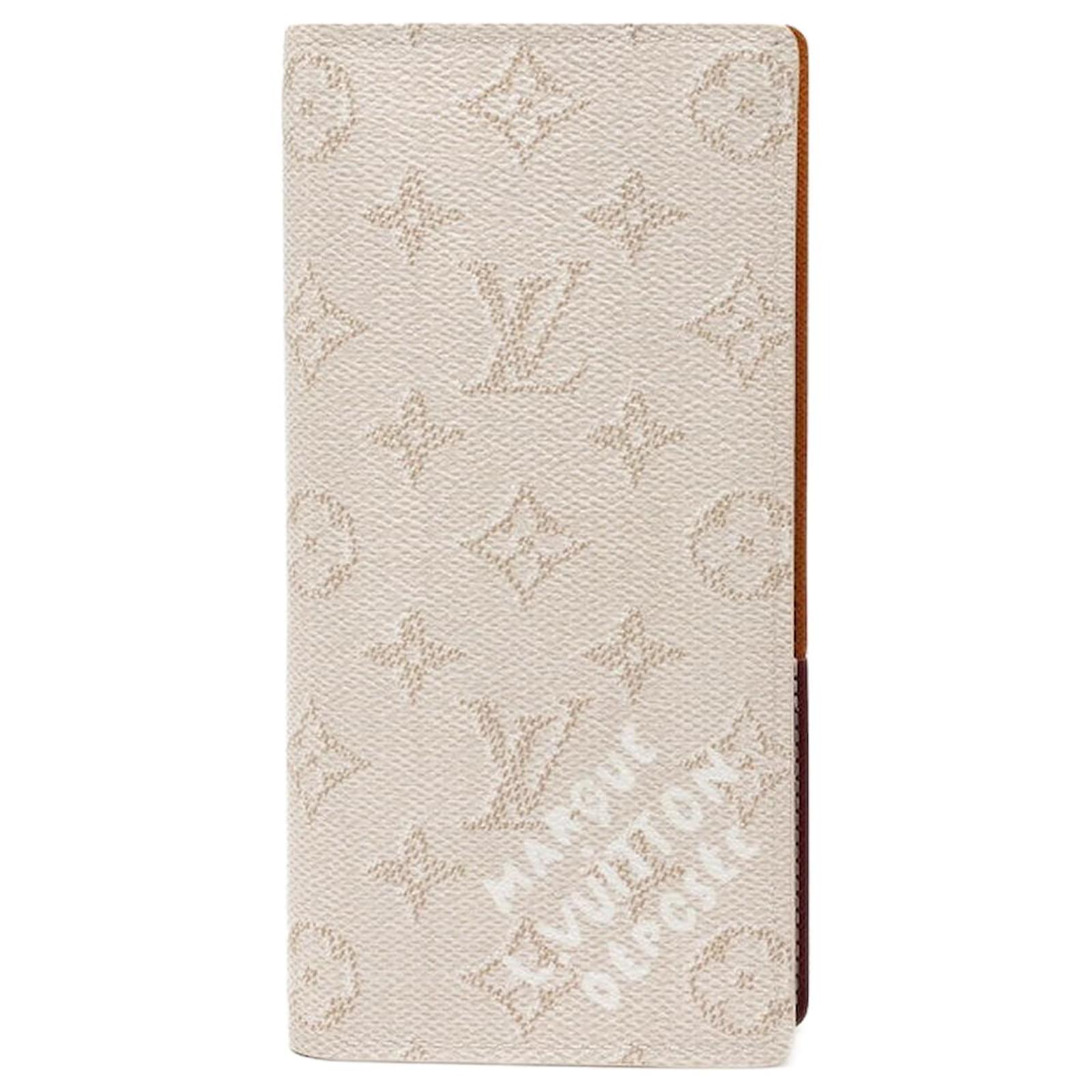 Louis Vuitton Porte Feuille Brazza Monogram Long Wallet White Cloth ref ...