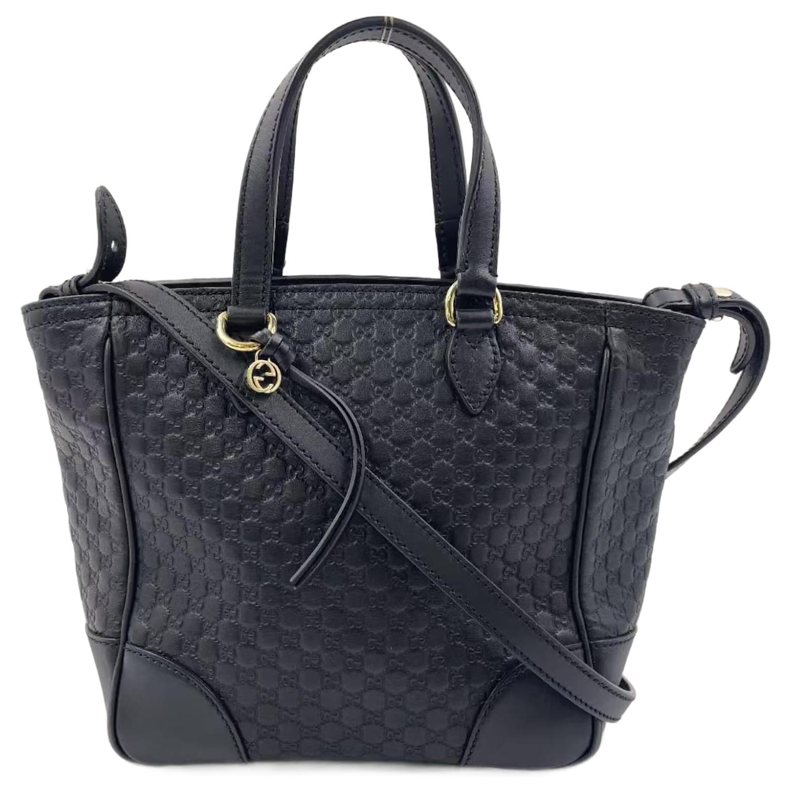 GUCCI Micro GG Guccissima Leather Bag Black Pony-style calfskin ref ...