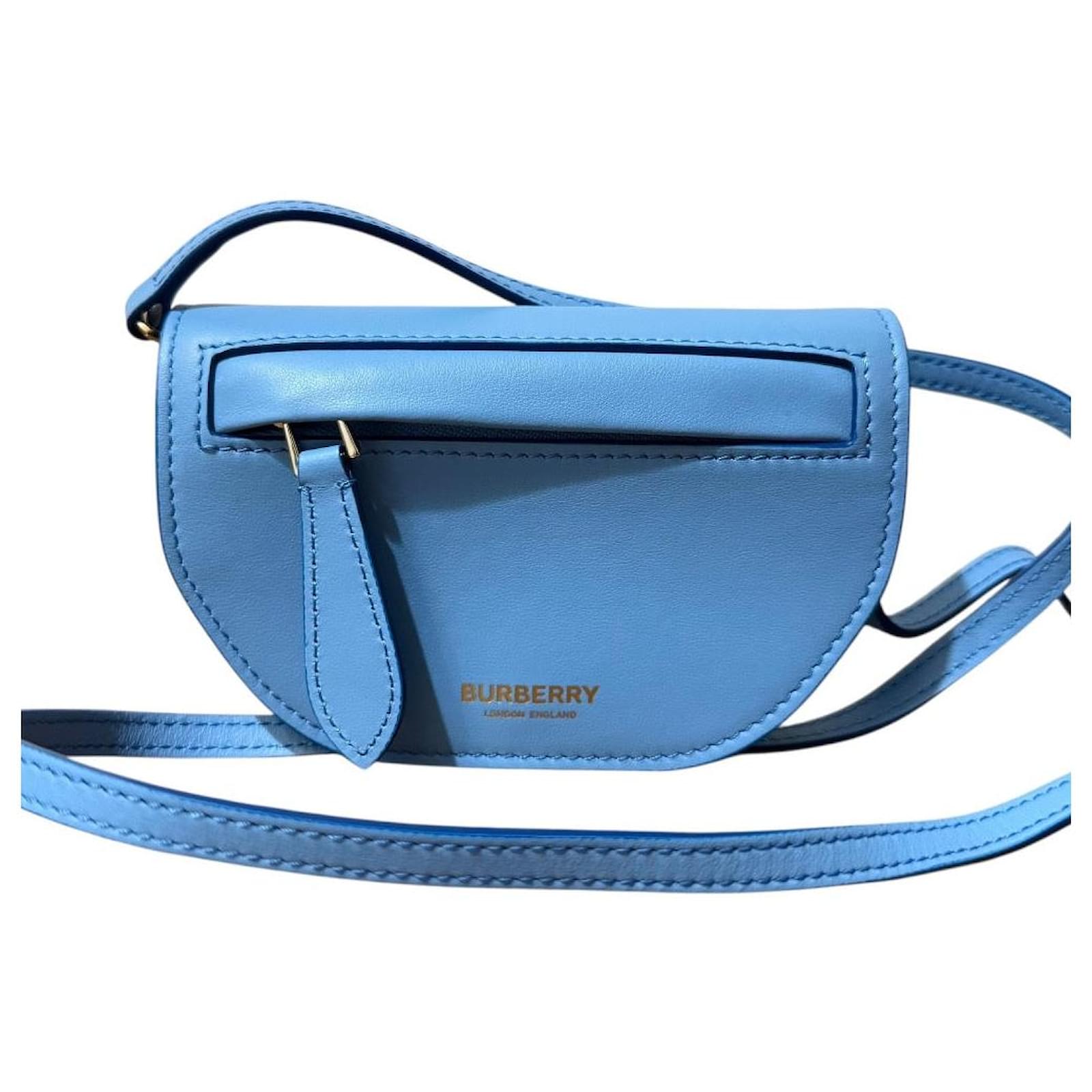 Burberry Mini Olympia Micro Shoulder Bag Blue Leather ref.2604239 ...