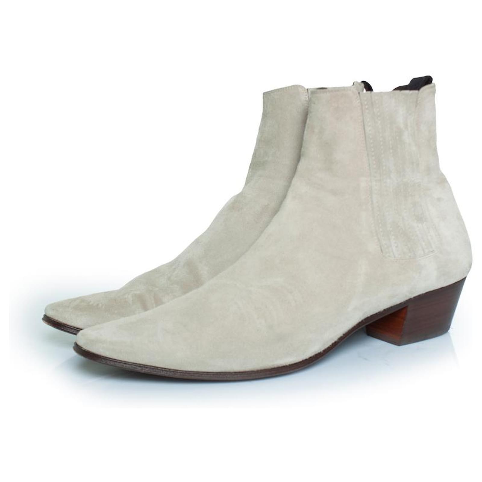 Saint Laurent Grey suede west Chelsea boots ref.2606305 - Joli Closet