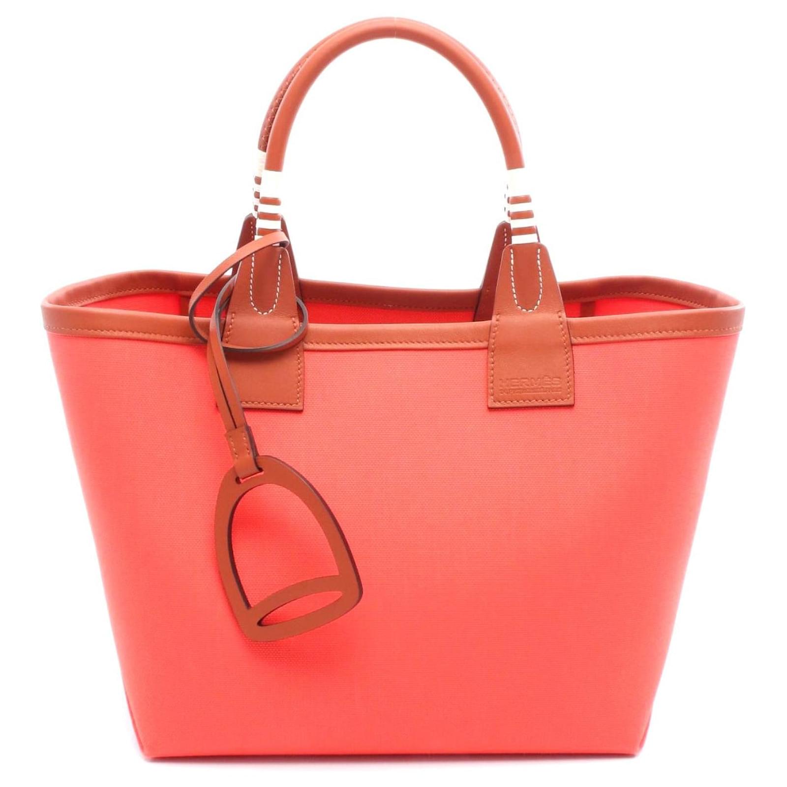 Hermès Hermes Steeple 25 Canvas Leather Tote Bag Red ref.2607652 - Joli ...