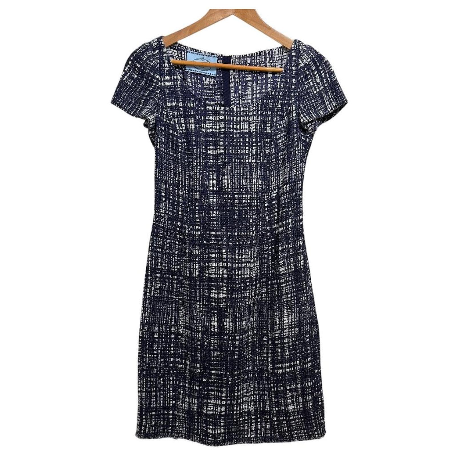Prada Linen Blend Dress Blue Navy blue ref.2609071 - Joli Closet