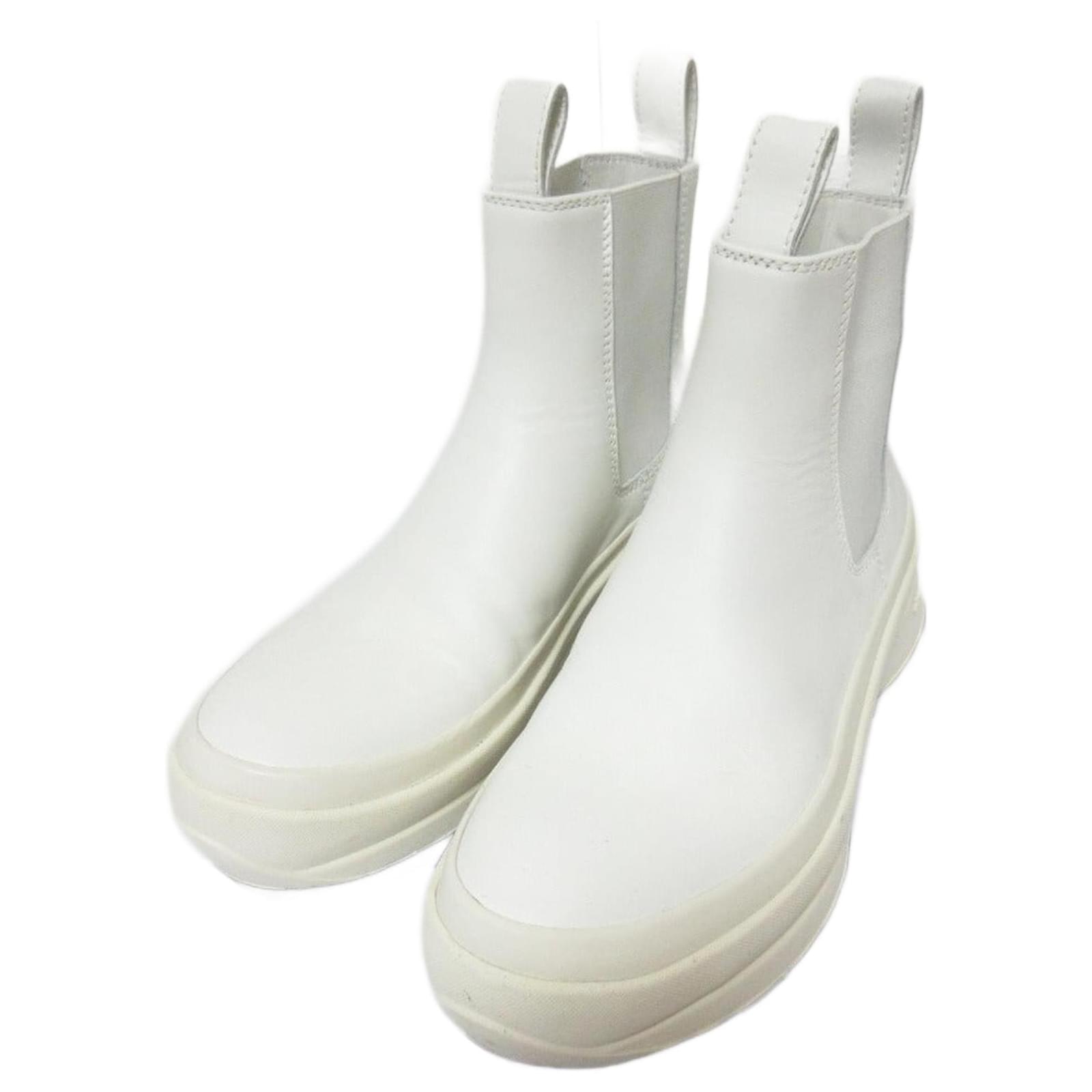 Jil Sander Leather Chelsea Boots White ref.2609536 - Joli Closet