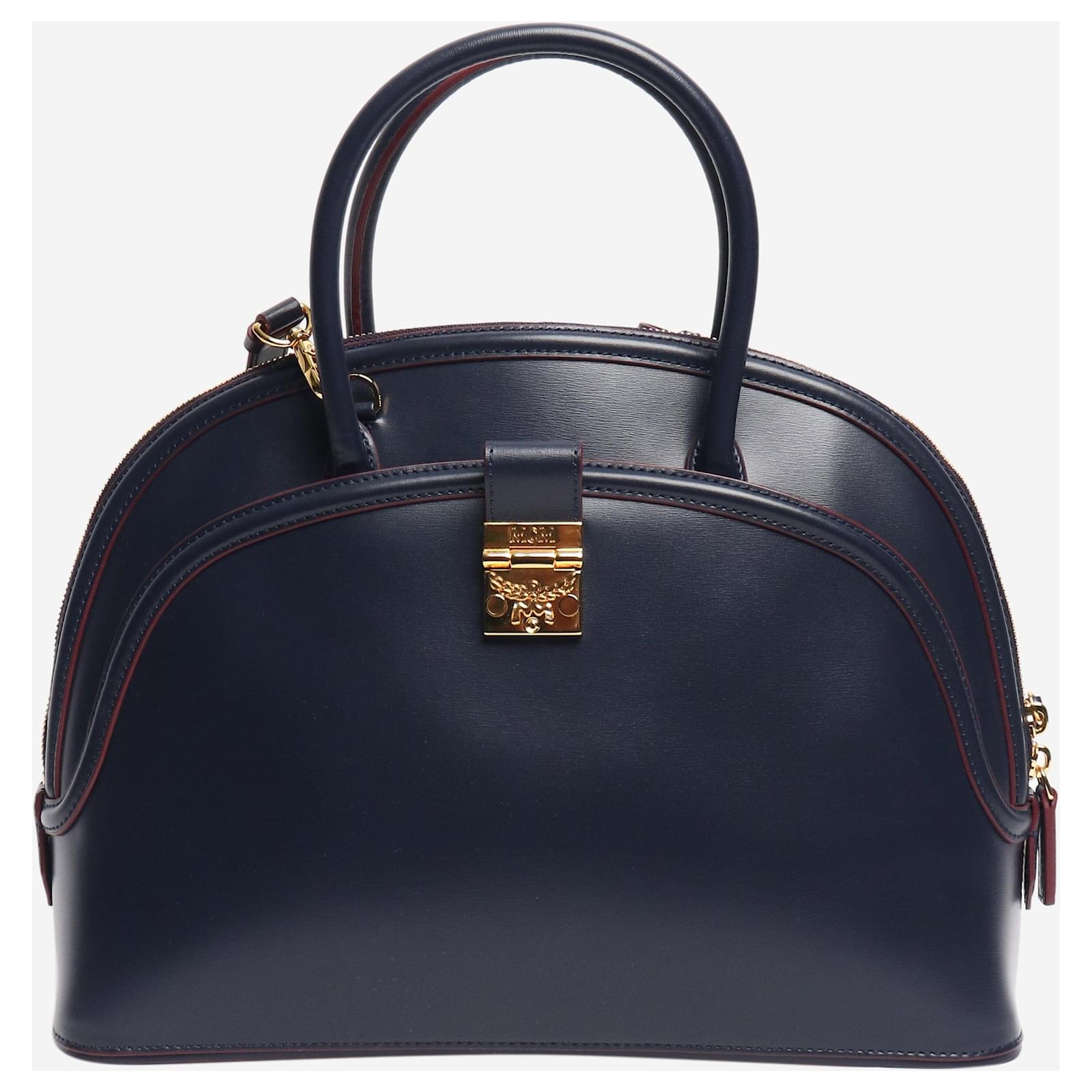 MCM Dark blue Anna leather 2way bag ref.2610614 - Joli Closet