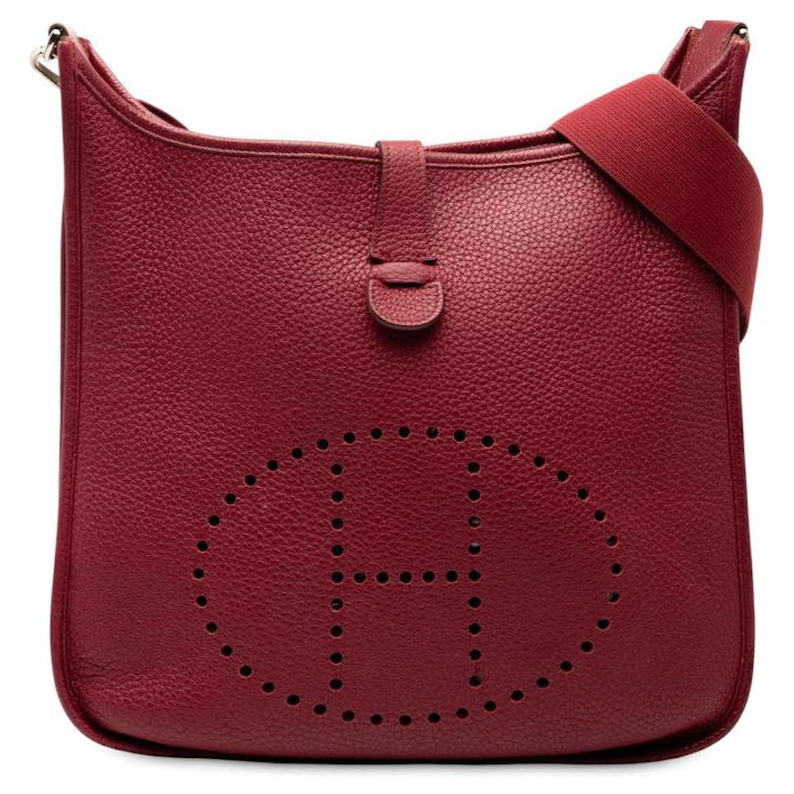 Hermès Hermes Evelyne I Taurillon Clemence Shoulder Bag Red Leather ref ...