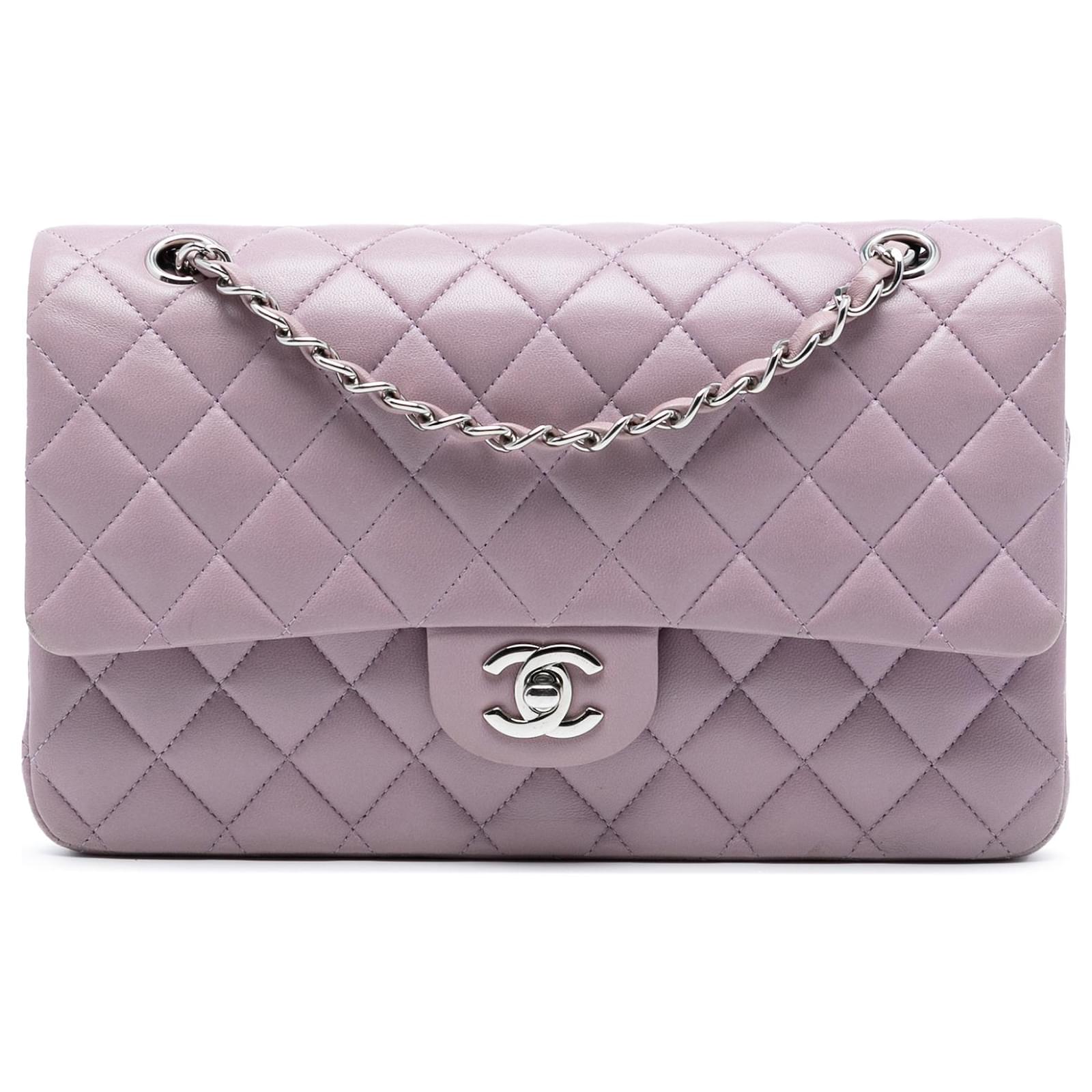 Chanel Purple Medium Classic Lambskin Double Flap Leather ref.2616449 ...