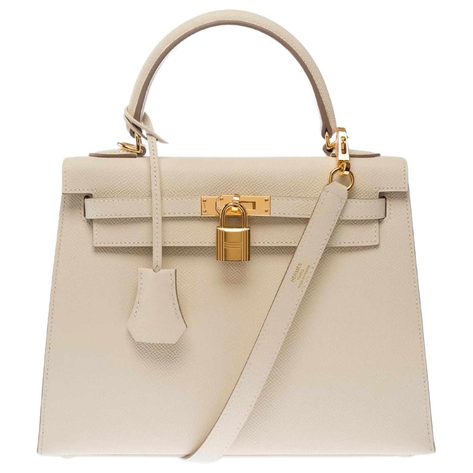 Hermès HERMES Kelly 25 Bag in Beige Leather - 103022 ref.2617753 - Joli ...
