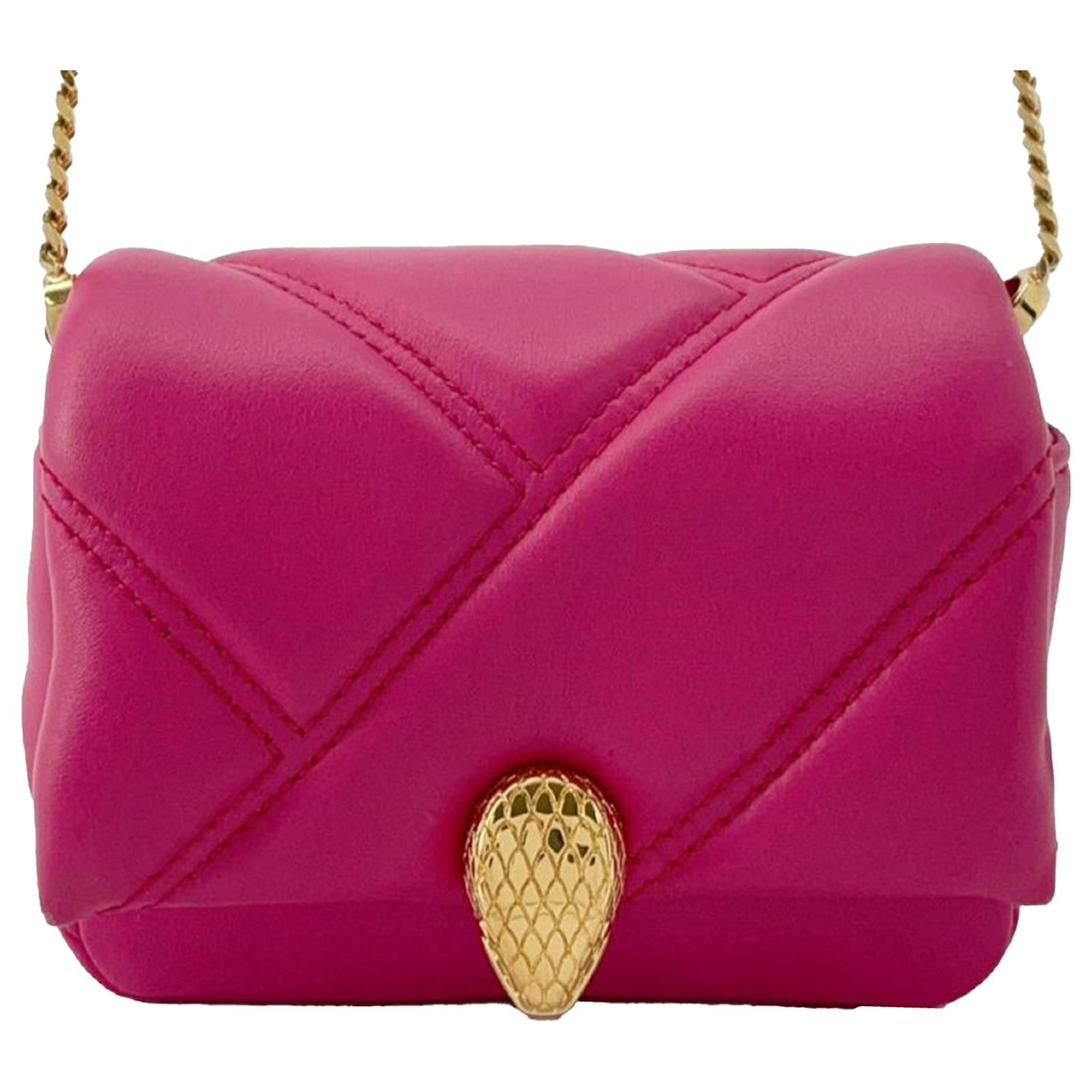 Bulgari Bvlgari Pink Micro Leather Serpenti Cabochon Satchel Pony-style ...