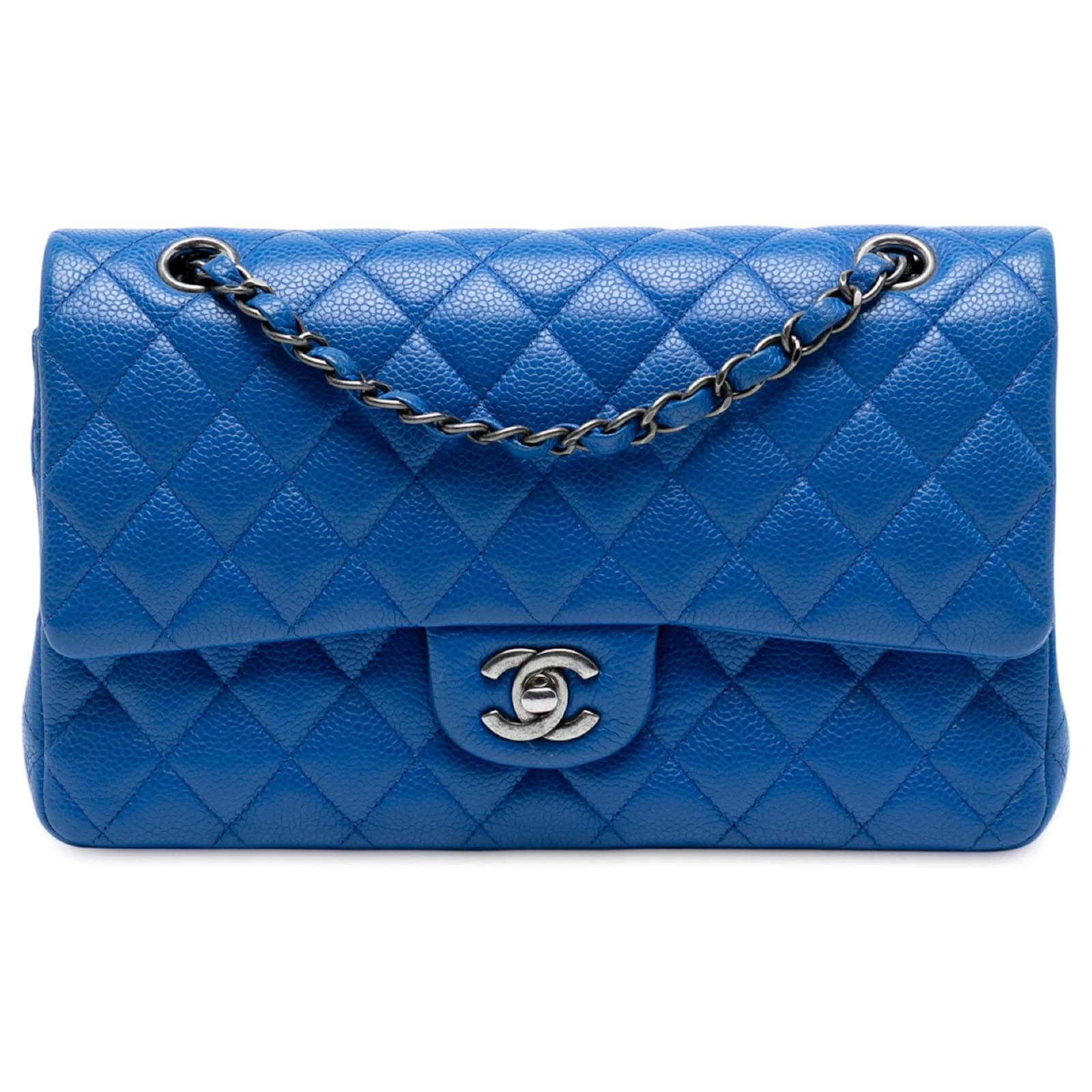 Chanel Blue Medium Classic Caviar Double Flap Leather ref.2618128 ...