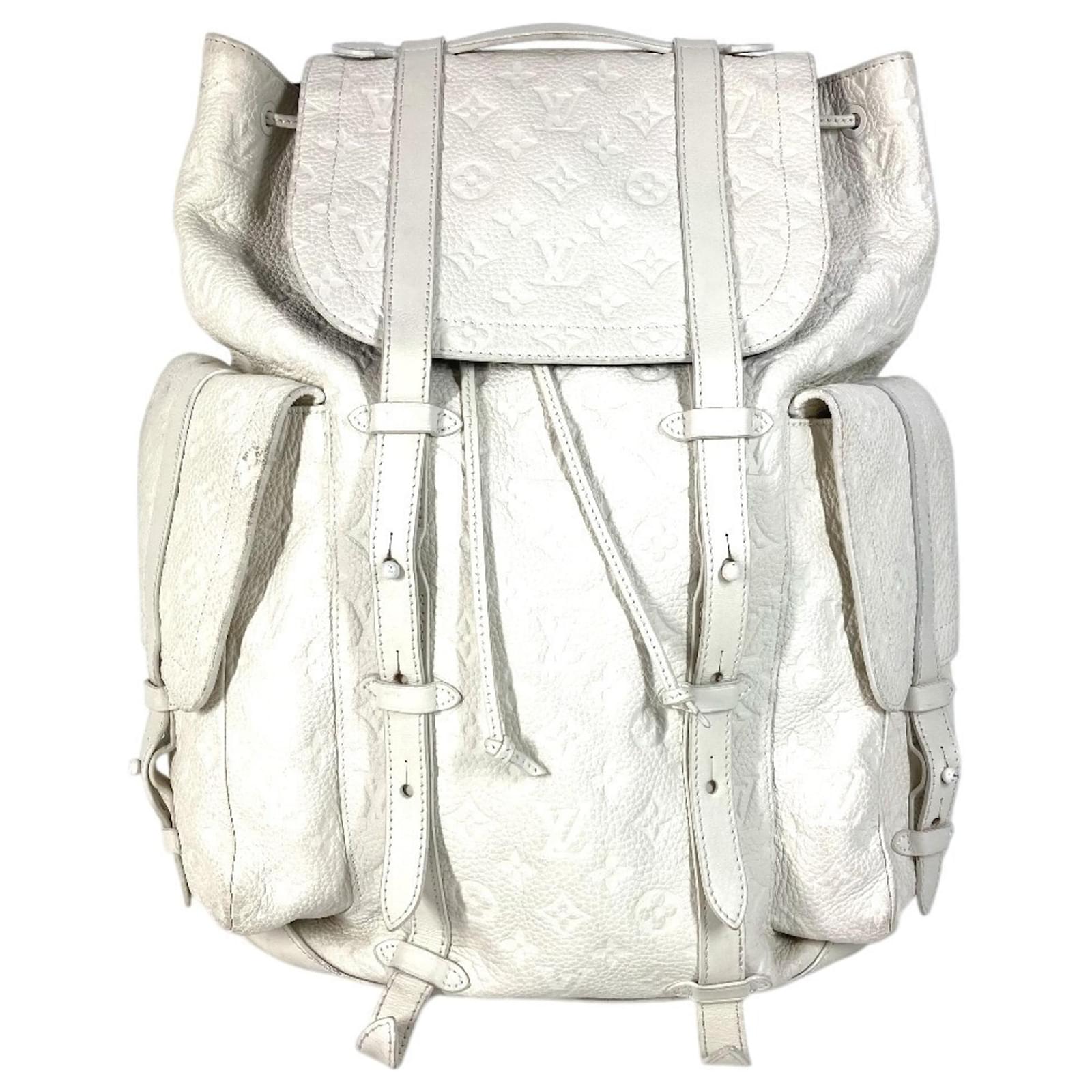 Louis Vuitton Monogram Taurillon Christopher GM Backpack White Leather ...
