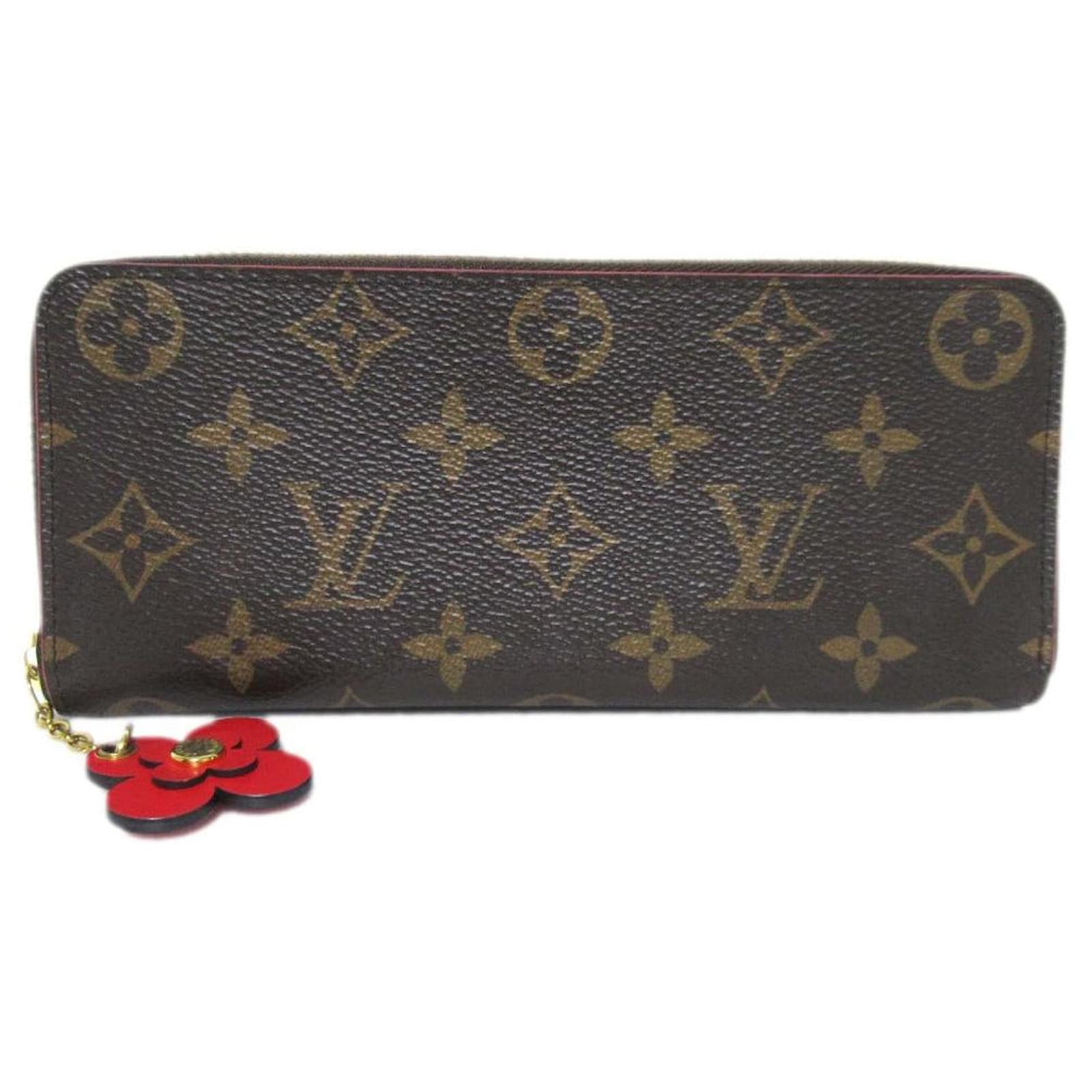 Slender Louis Vuitton Portefeuille Clemence Monogram Long Wallet Brown ...