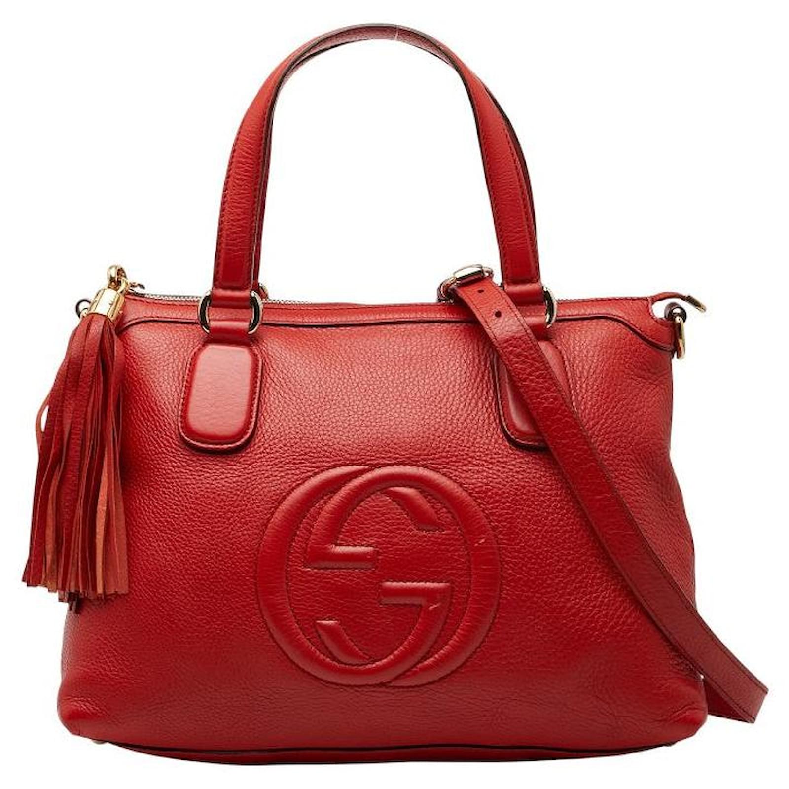Gucci Soho Leather 2way Bag Red ref.2621154 - Joli Closet