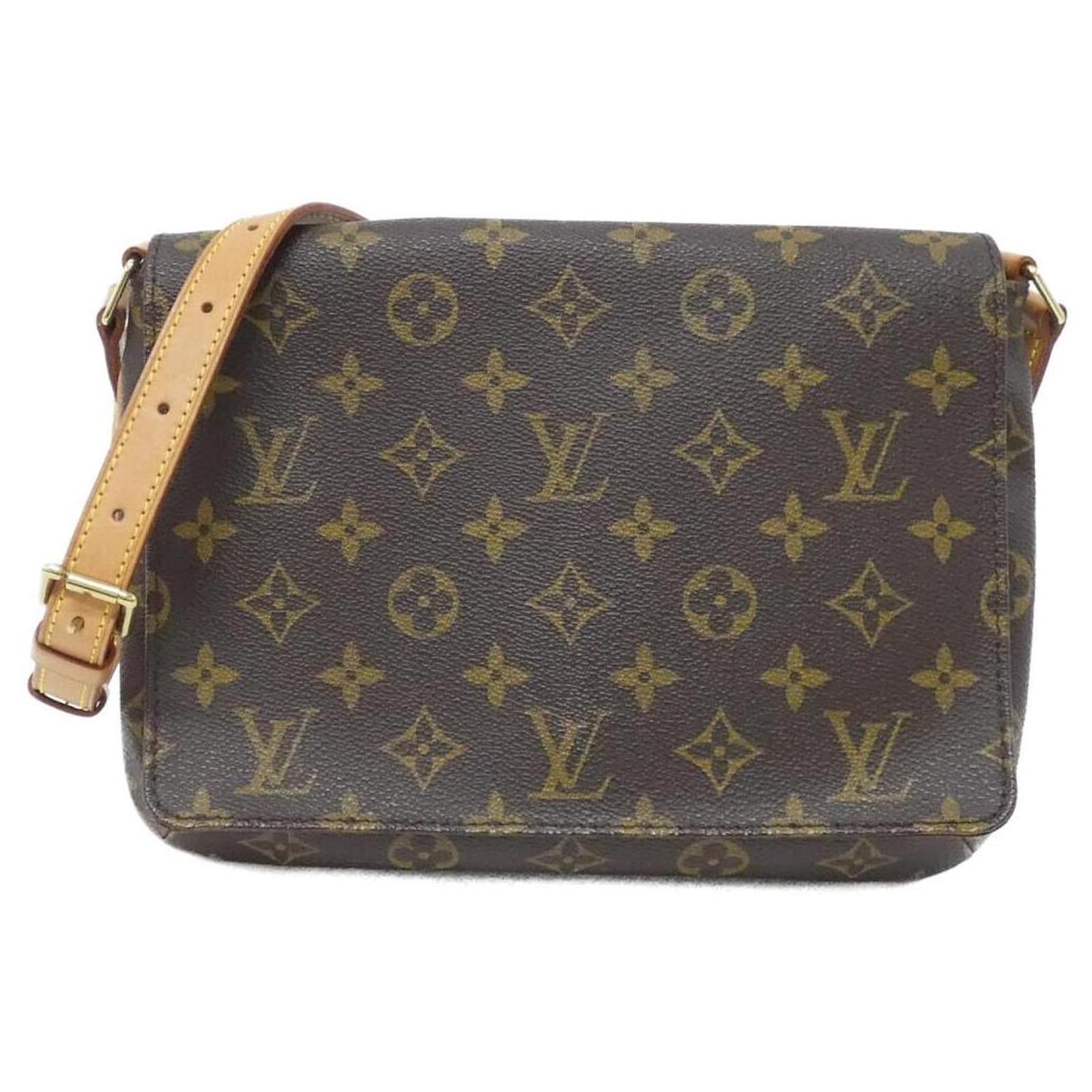 Louis Vuitton Musette Tango Monogram Shoulder Bag Brown Cloth ref ...