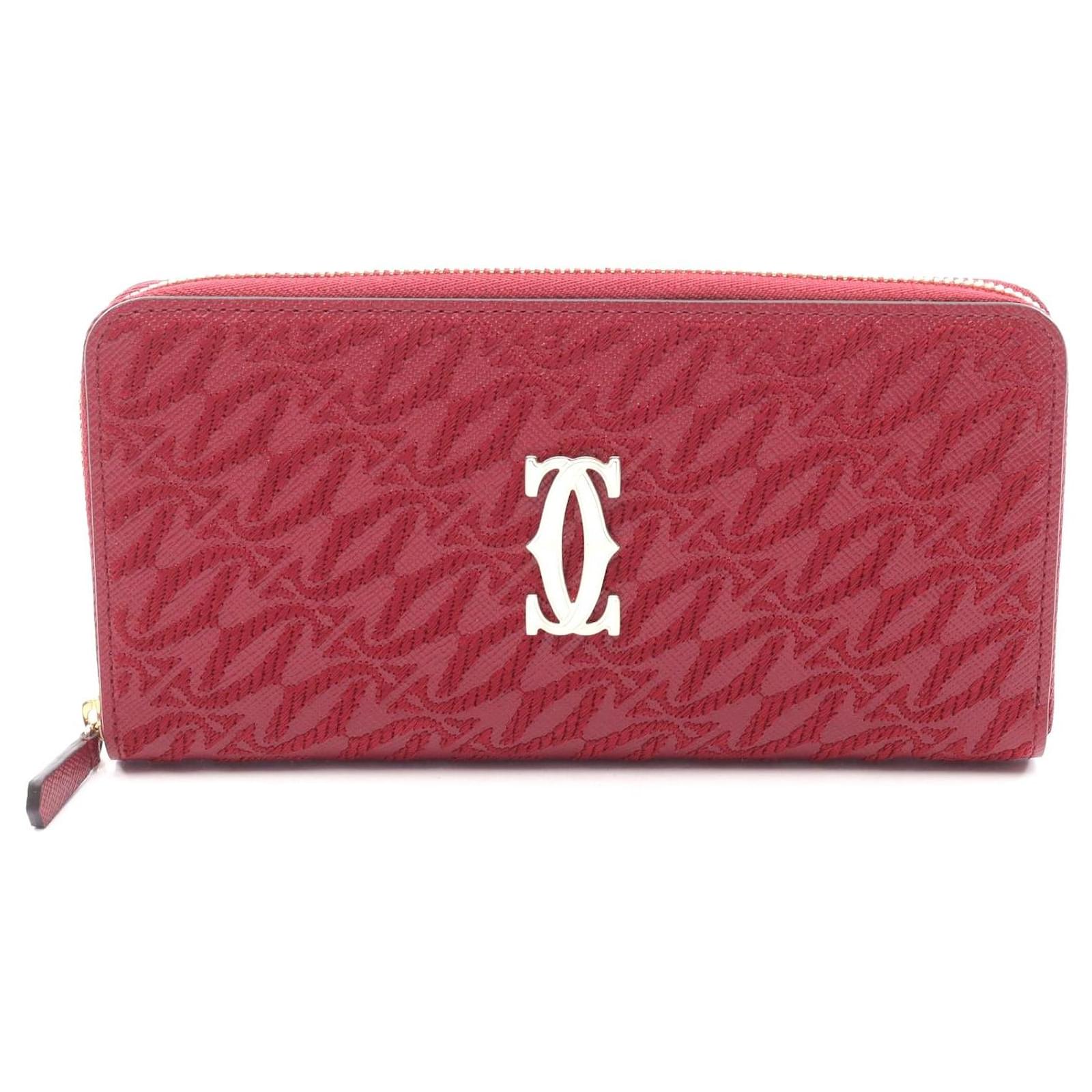 Cartier Leather C de Cartier Round Wallet Brown Pony-style calfskin ref ...