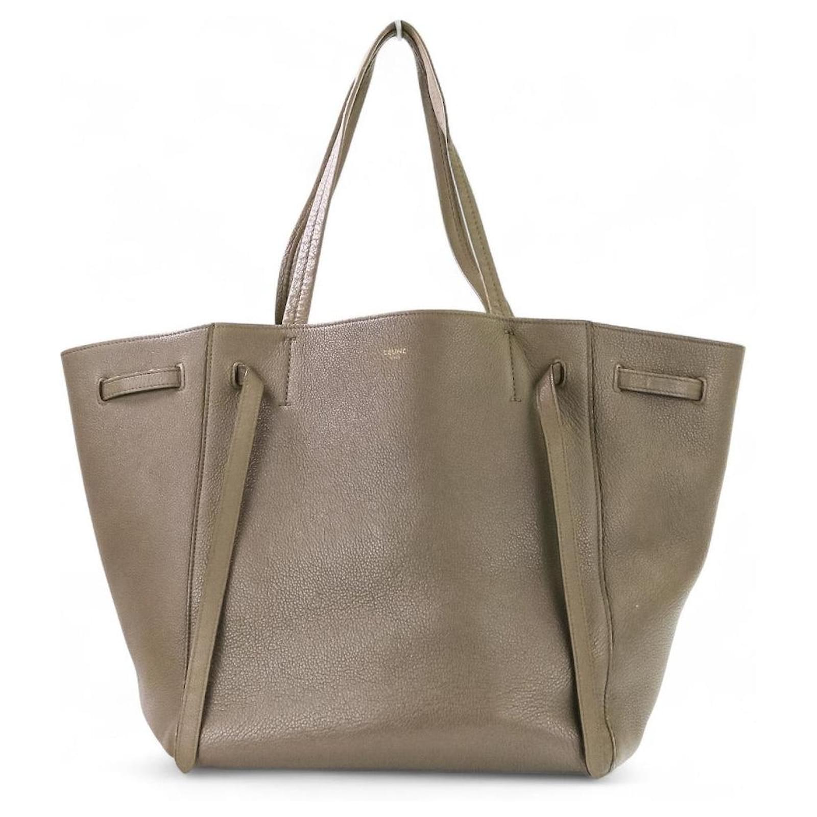 Céline Celine Cabas Phantom Small Leather Tote Bag Brown Beige ref ...