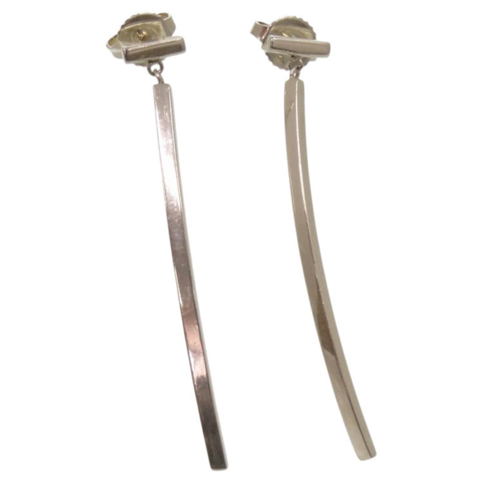 Tiffany & Co Tiffany T-Wire Bar Drop Earrings Silvery Silver ref ...
