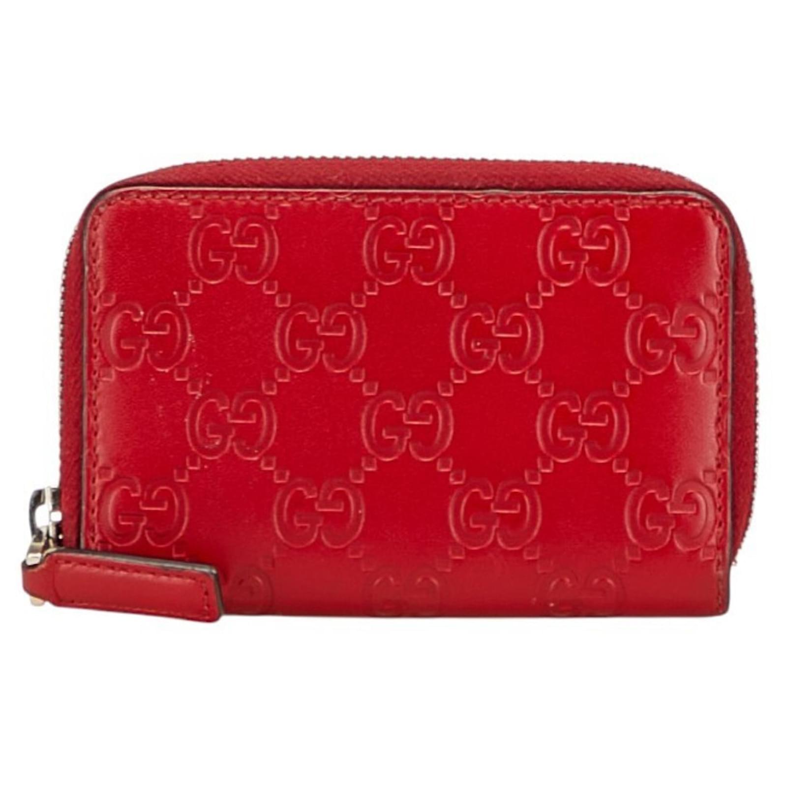 Gucci Guccissima Coin Purse Red Leather ref.2624206 - Joli Closet