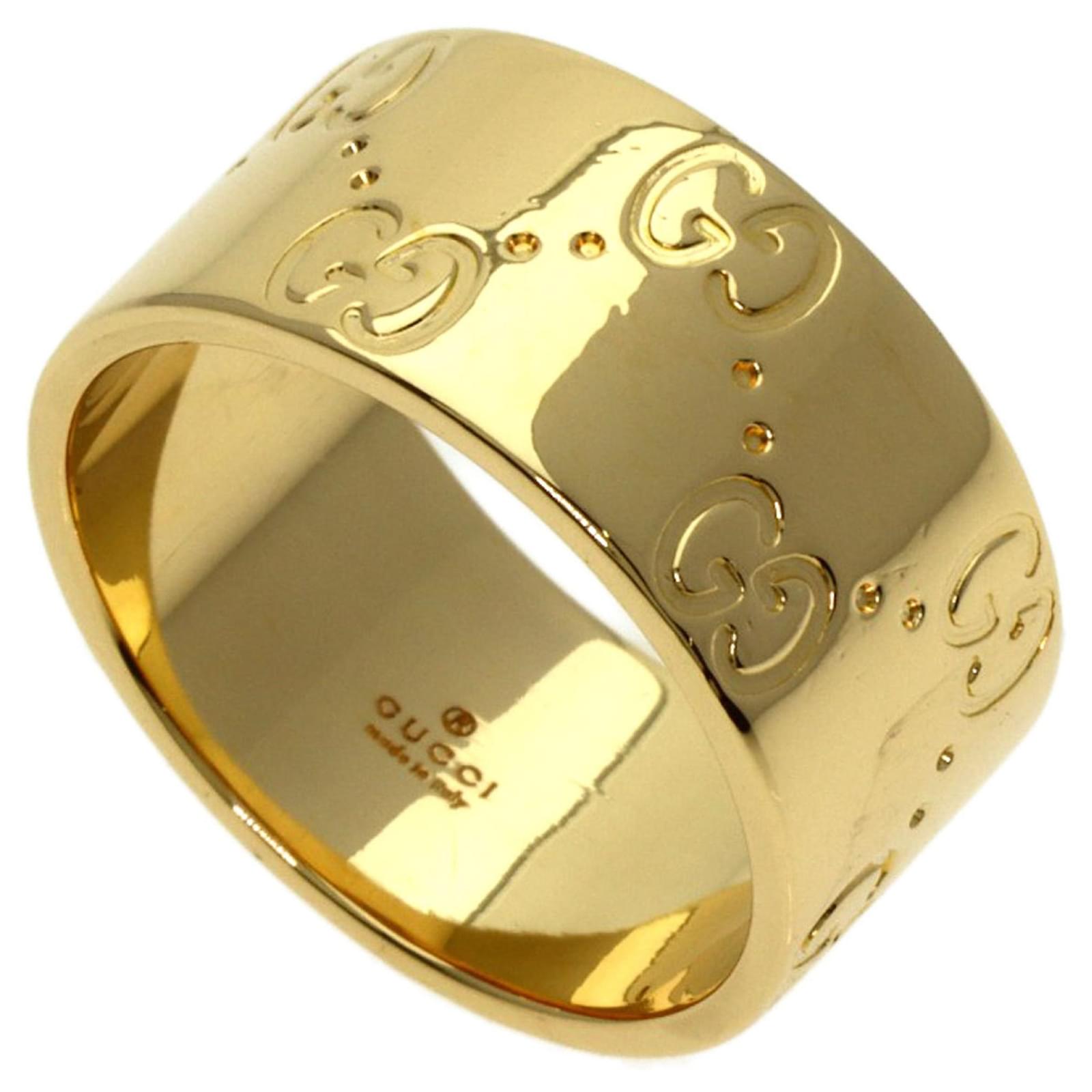 Gucci Icon Wide #12 Ring in 18K Yellow Gold Golden ref.2625148 - Joli ...