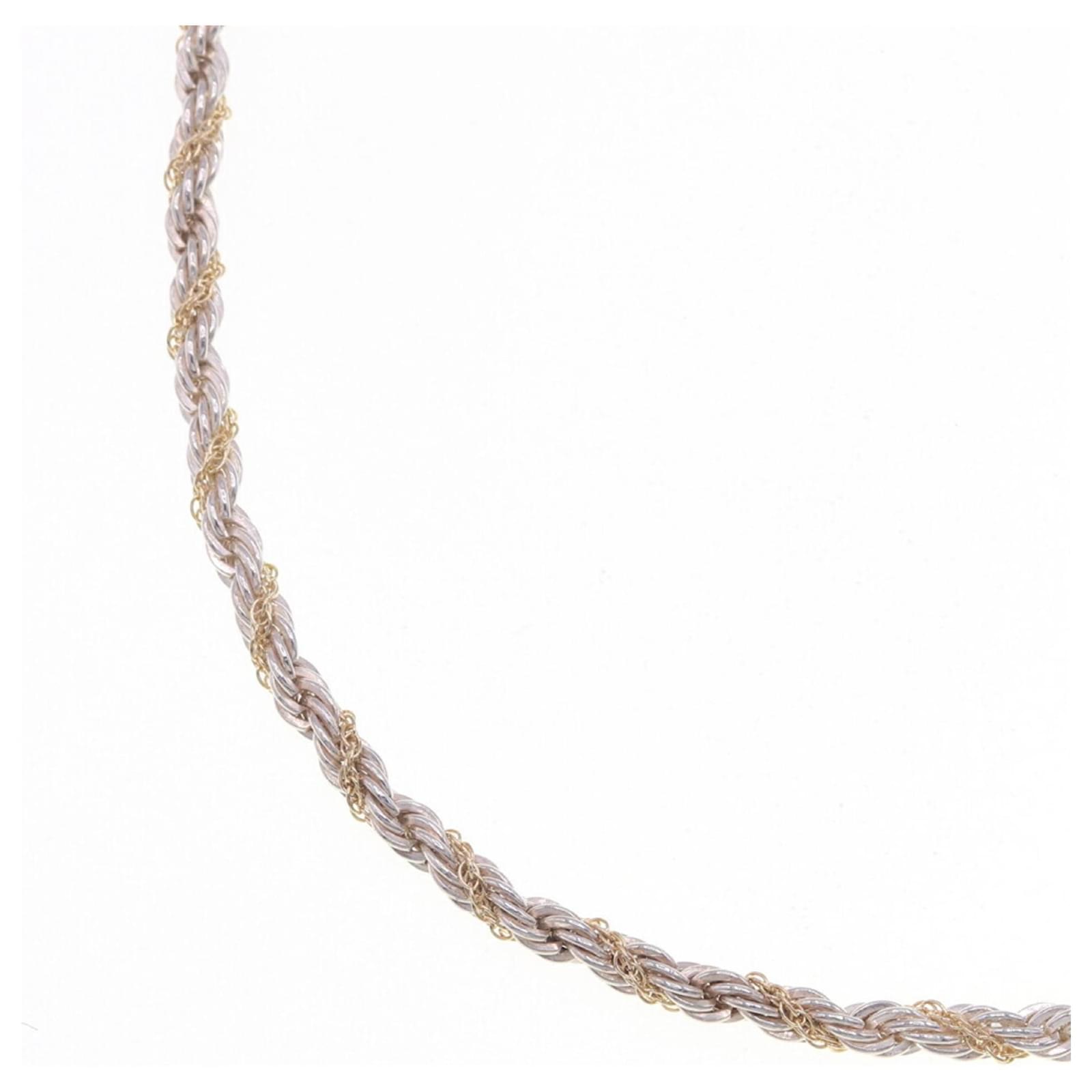 Tiffany & Co. Twisted Rope Necklace Silver Yellow gold ref.2625972 ...