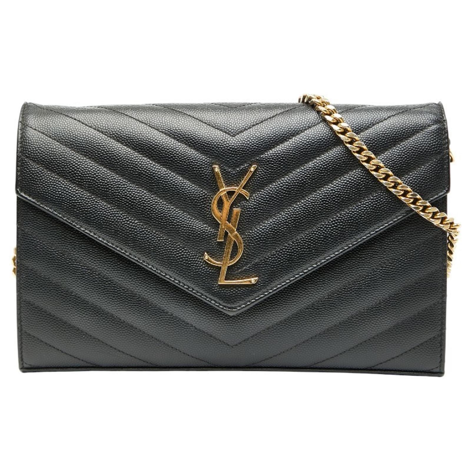 Saint Laurent Cassandra YSL Logo Chain Wallet (Sold) - Joli Closet