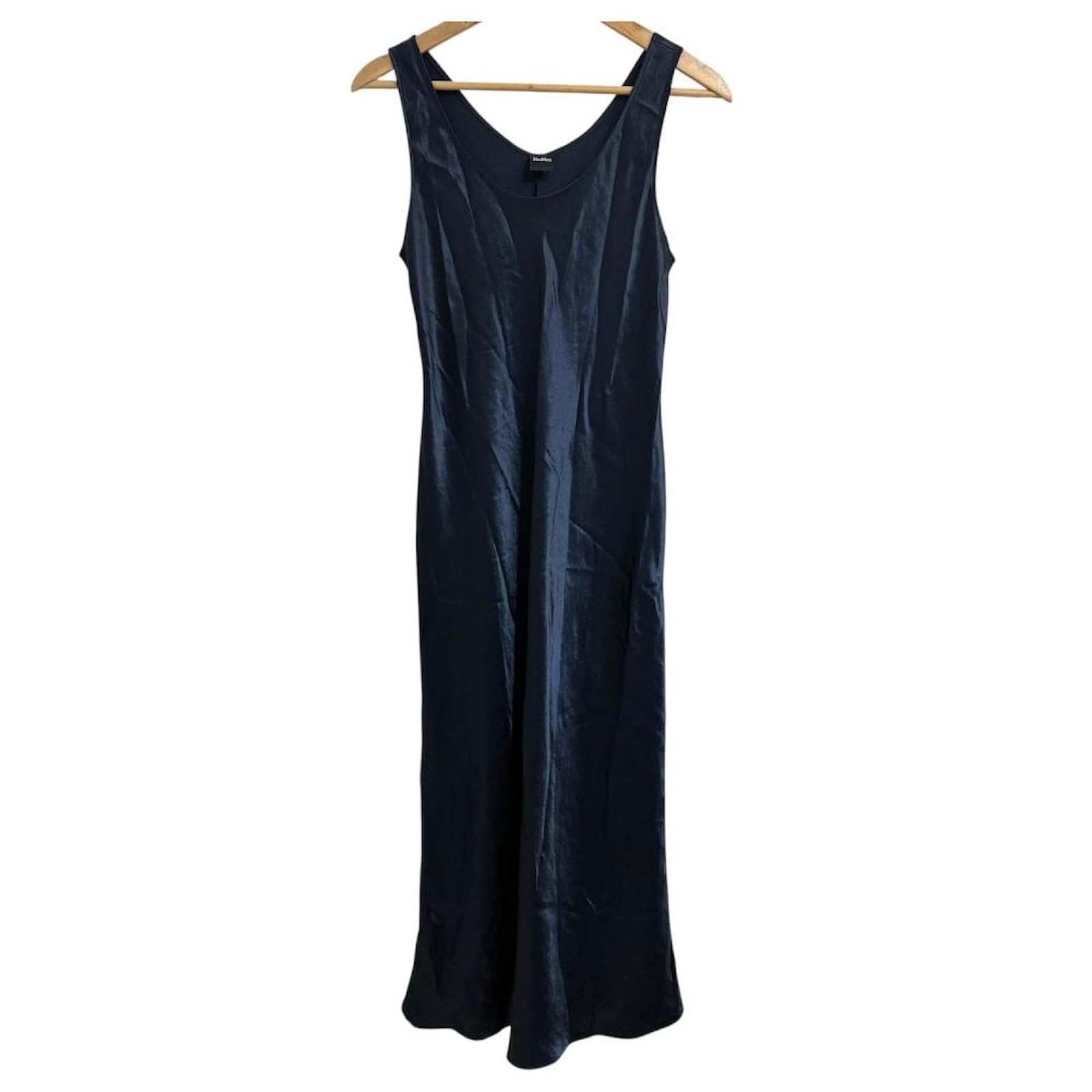 Max Mara LEISURE Satin Dress Blue Navy blue ref.2627754 - Joli Closet