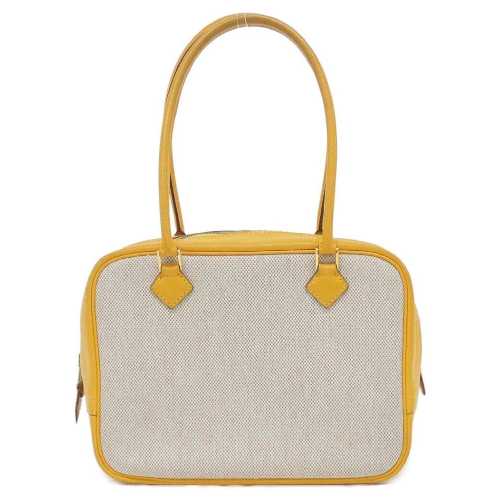Hermès Hermes Mini Plume MINI Handbag Yellow Leather Cloth ref.2628887 ...