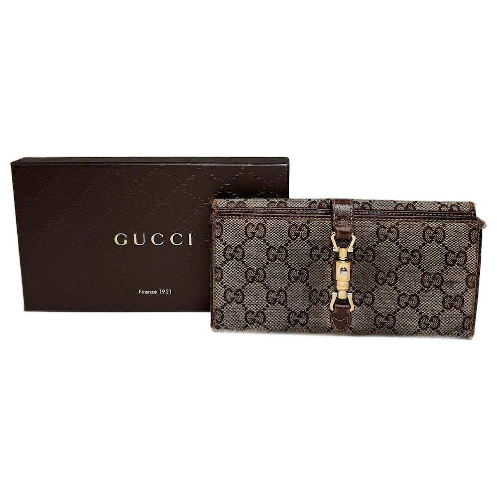 Gucci Jackie Monogram Leather Wallet Brown ref.2629281 - Joli Closet