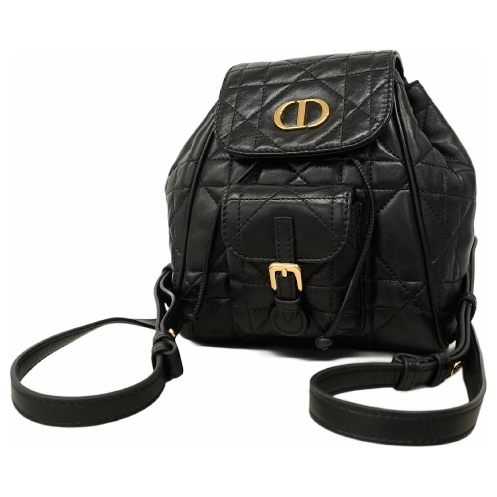Christian Dior Caro Leather Backpack Black ref.2630201 - Joli Closet