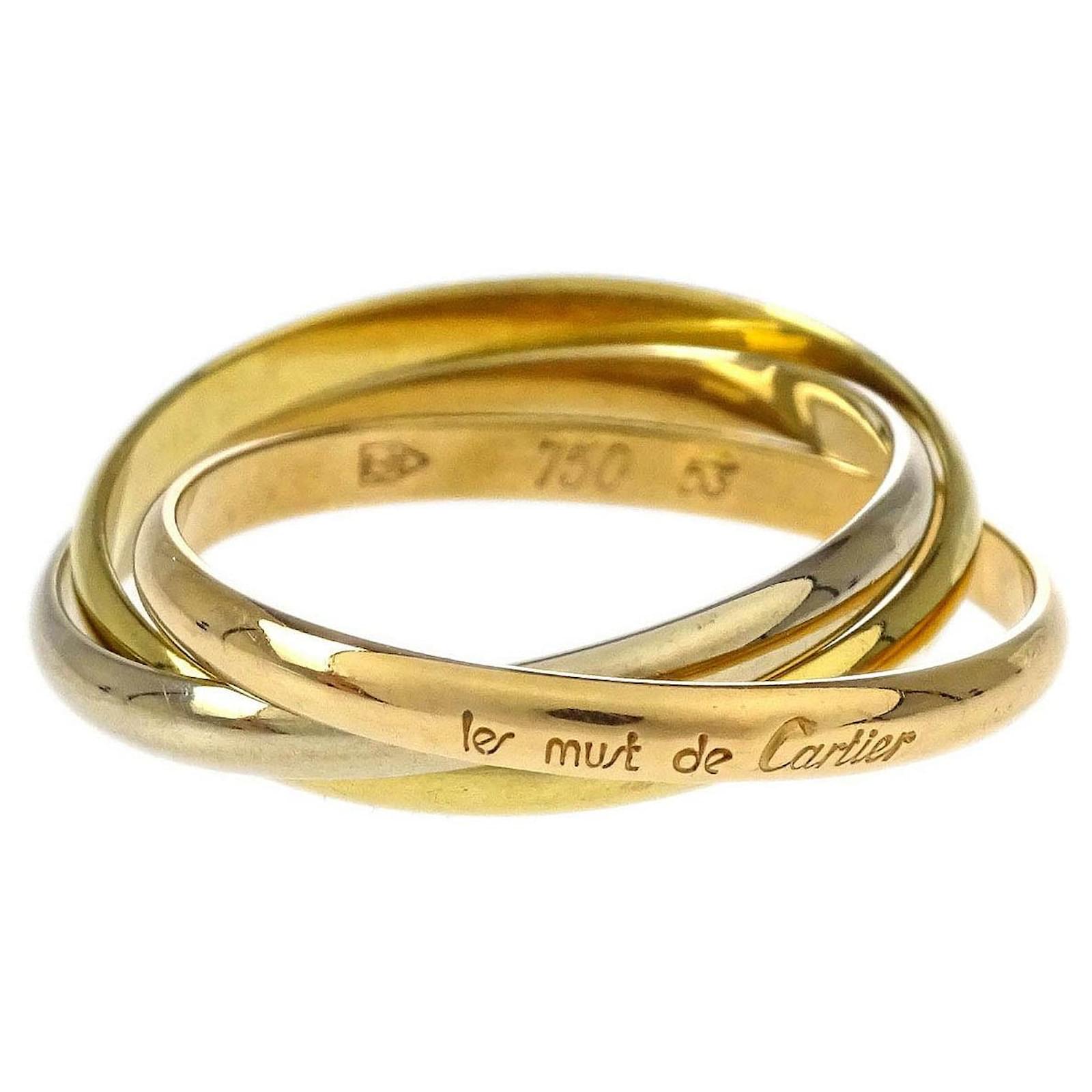 Cartier Trinity Ring 18K Tricolor Gold Small Golden White gold ref ...