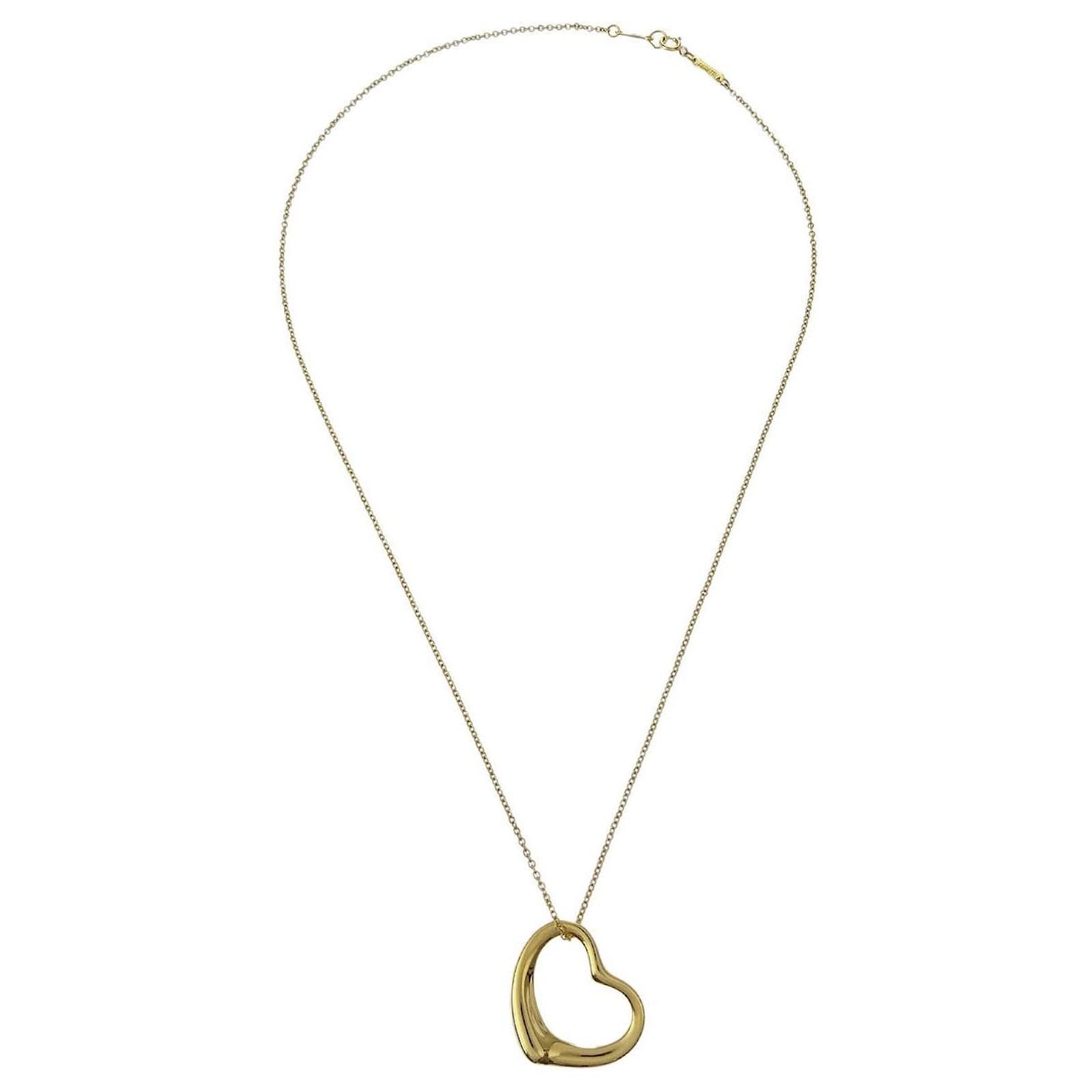 Collier Pendentif Open Heart Elsa Peretti de Tiffany & Co. en Or Jaune ...