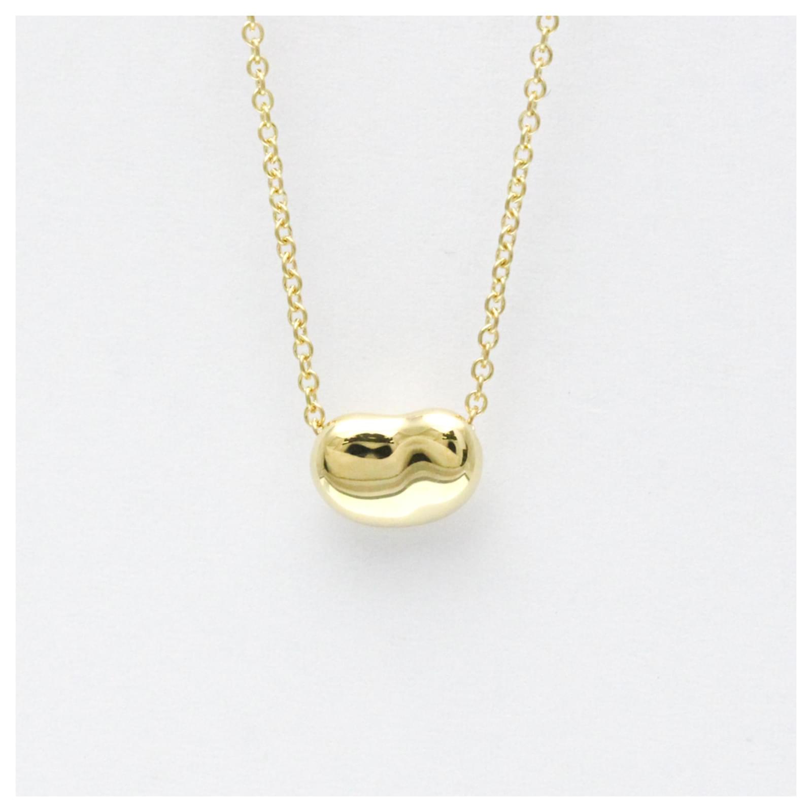 Tiffany & Co Tiffany Bean 18K Yellow Gold Pendant Necklace Golden ref ...